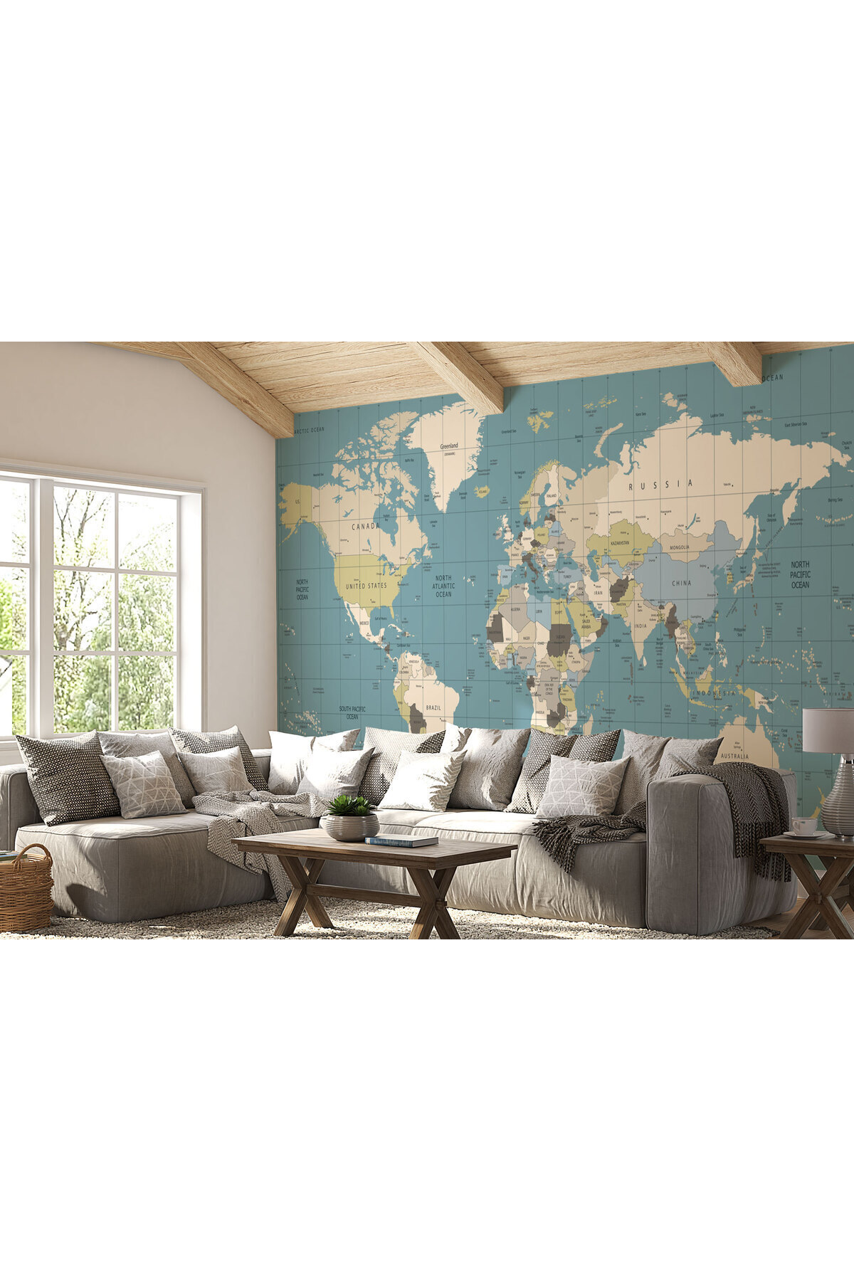 Genel Markalar Dk001 seri İngilizce Dünya Haritası Duvar Kağıdı-1070 - Fiyatı, Yorumları