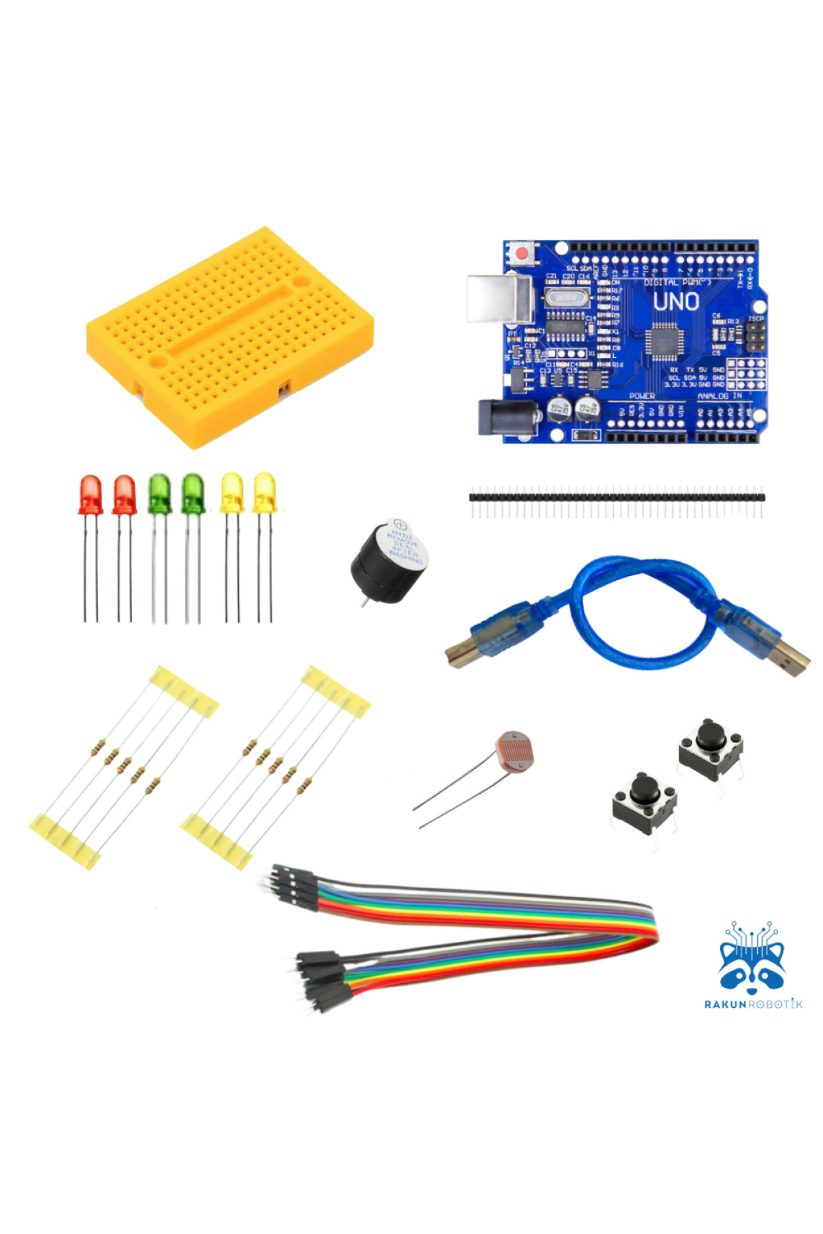 Rakun Robotik Arduino Uno Ch340 Ekonomik Temel Başlangıç Seti Fiyatı ...