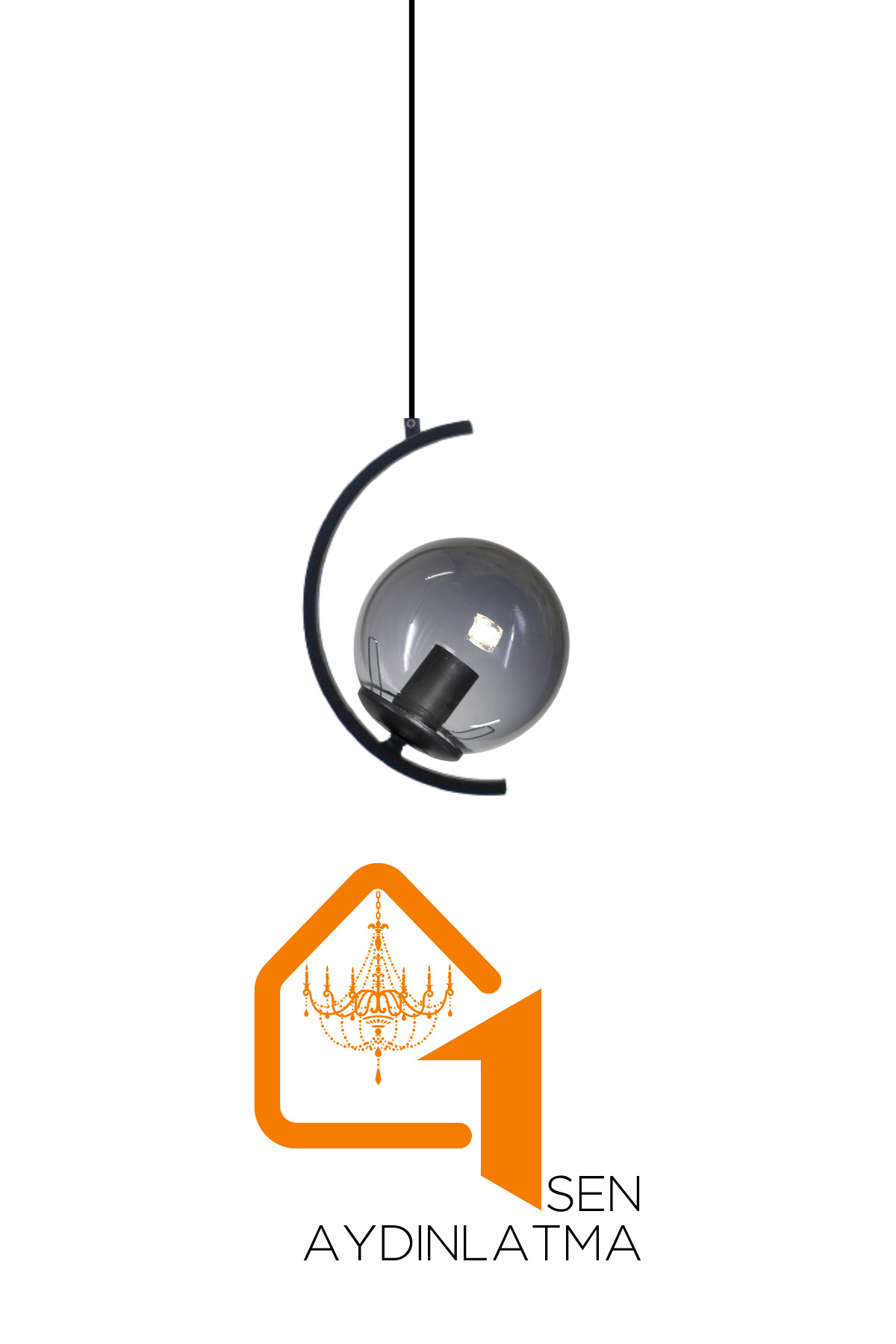 Birsen Aydınlatma Zaman 1'Li Füme Hakiki Glop Camlı Lüks Avize - Yatak ...