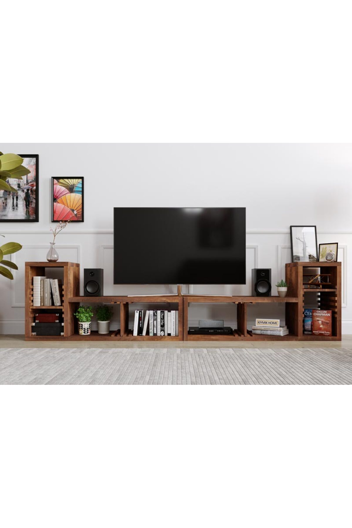 KIYMIK HOME Akasya Tv Ünitesi Size Özel Üretim - Gerçek Ağaç - Ceviz ...