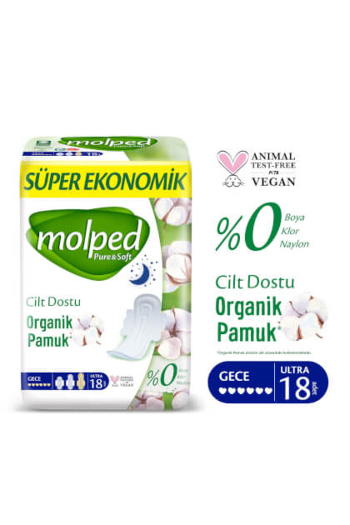 Molped ( 2 ADET ) Molped Pure & Soft Super Fırsat Gece Ped 18'li Fiyatı ...