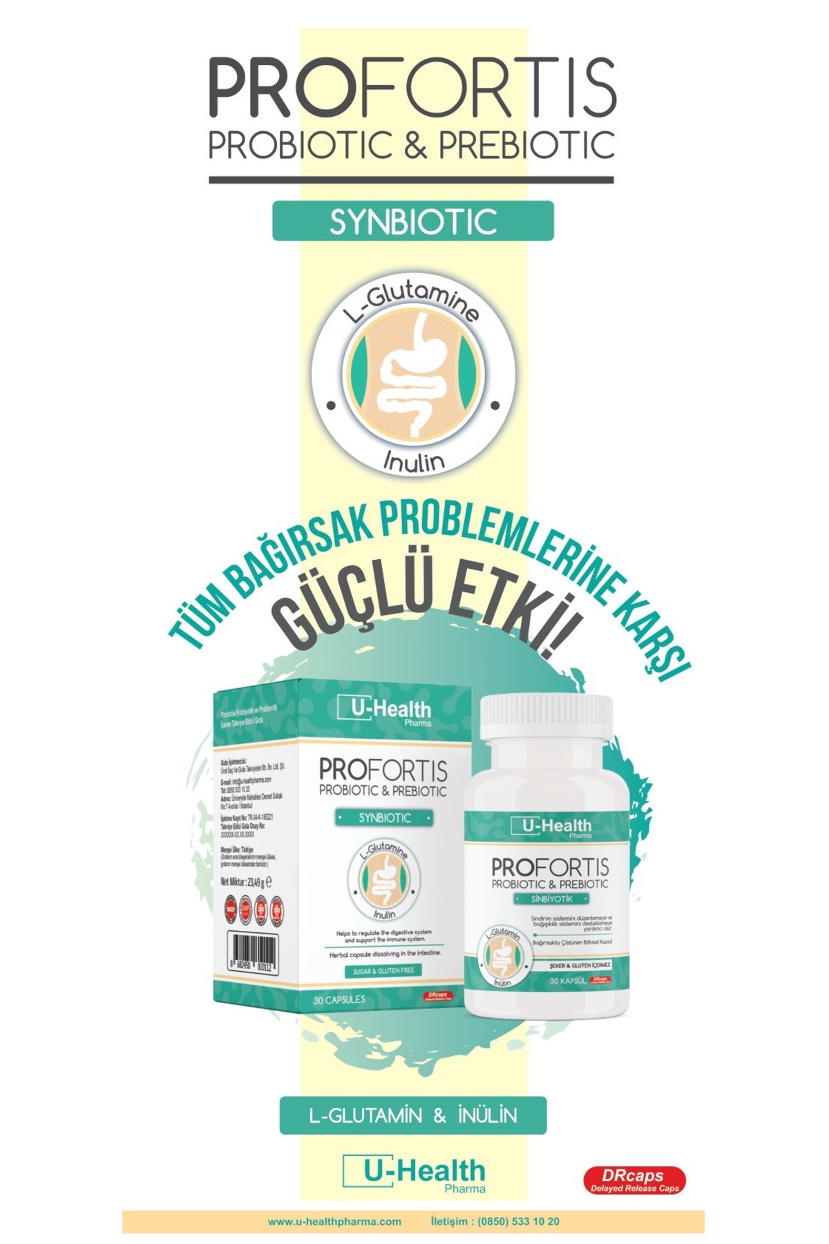 U HEALTH PHARMA Profortis Probiotik ve Prebiyotik 30 Tablet Fiyatı ...