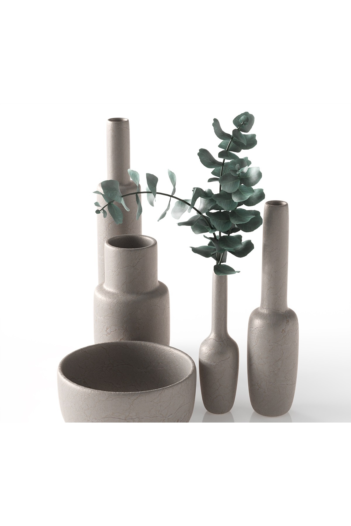 TuransoyCraft Moona Modern Vazo Büyük Boy 25 CM Sert Plastik 5'li ...