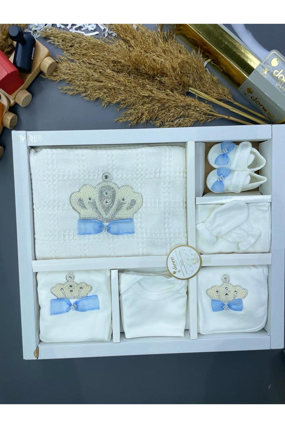 ZİMBOO BEBEK GİYİM KARAL VE KRALİÇE TAŞLI 10LU HASTANE ÇIKIŞI SETİ ...