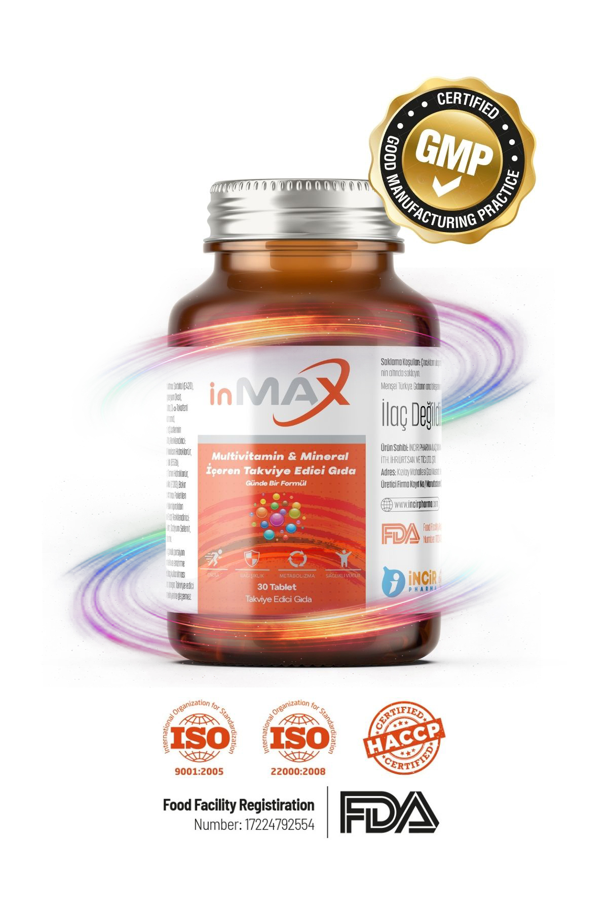 inMAX Multivitamin Mineral Takviyesi (IMMUNACE DESTEĞİ) Kompleks Formül ...