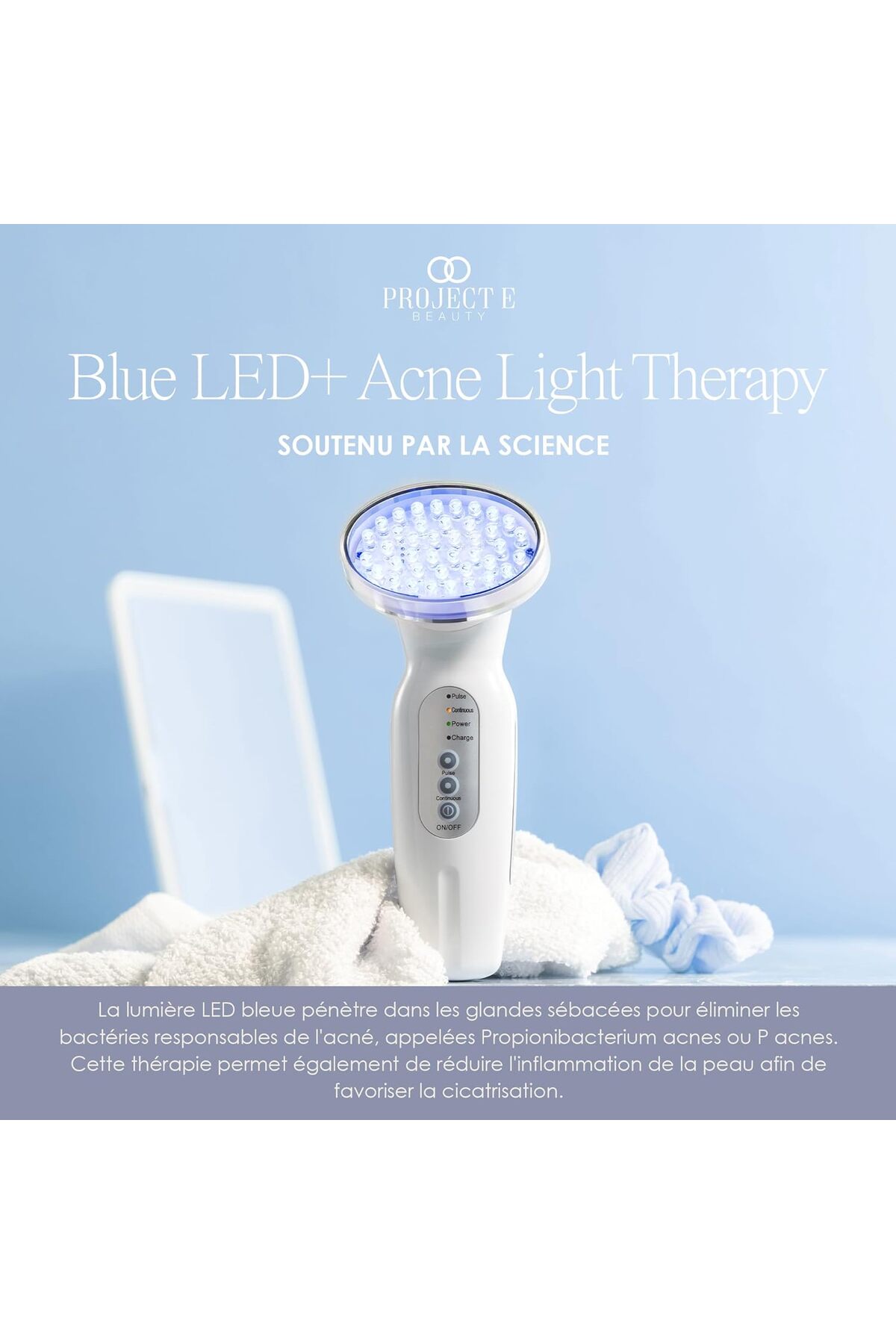 Project E Beauty Mavi LED Akne Işık Terapisi 415nm Mavi Foton Güzellik ...