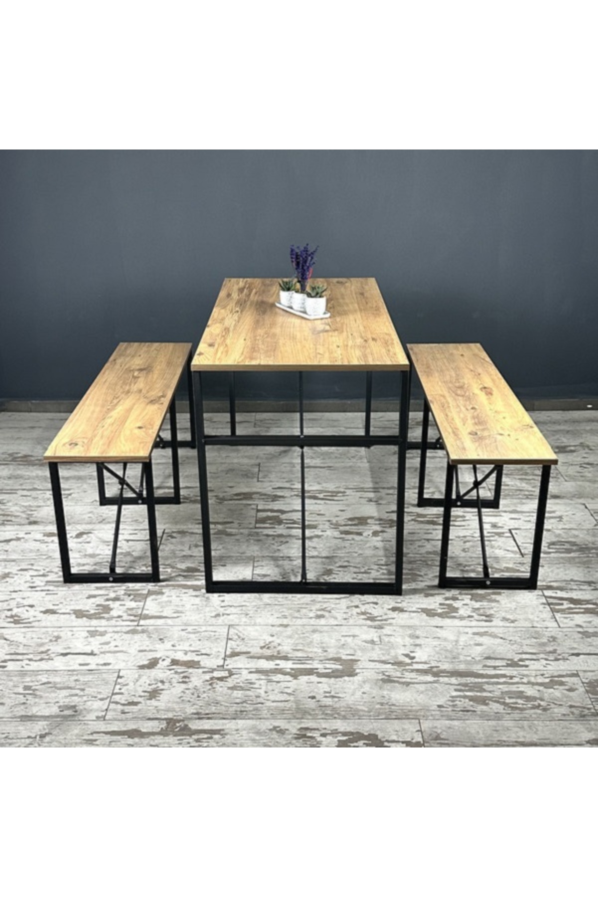 eportatif Masa Takımı Bench Bank Masa Seti 120x60 Masa Mutfak Masası Yemek Masası 1224 Fiyatı ...