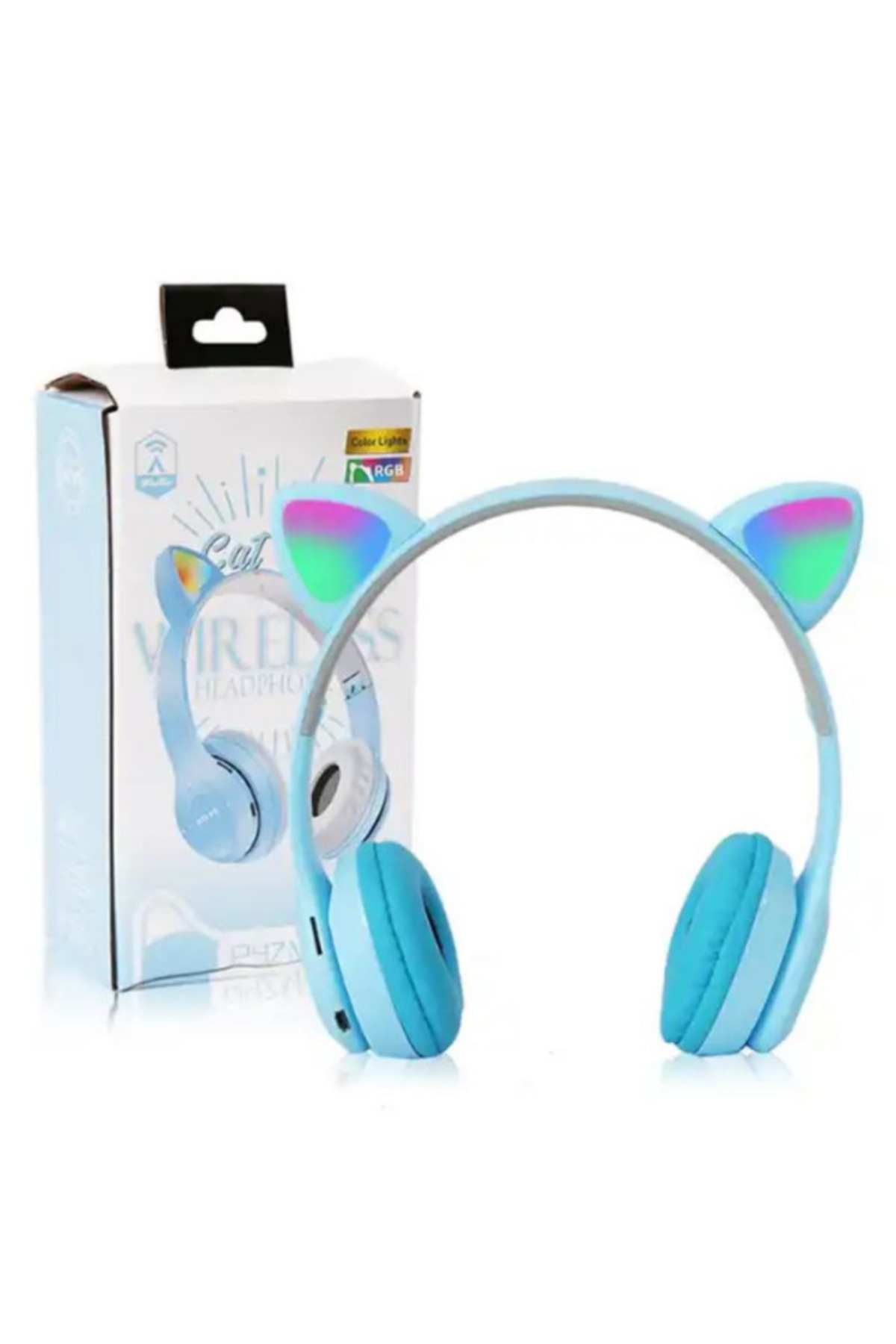 Gadget Gear Kablosuz Bluetooth Kulaküstü Rgb Kedi Desenli Kulaklık ...