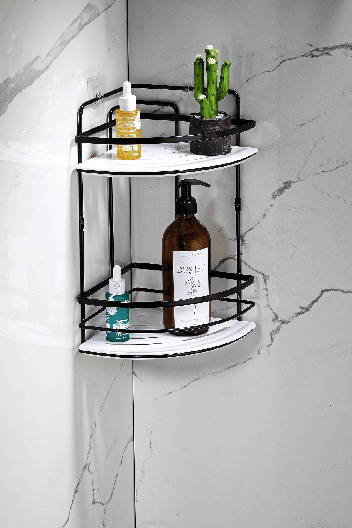 Sas Haus Yapışkanlı Ömür Boyu Paslanmaz Kristal Ayarlanabilir Raf Banyo ...