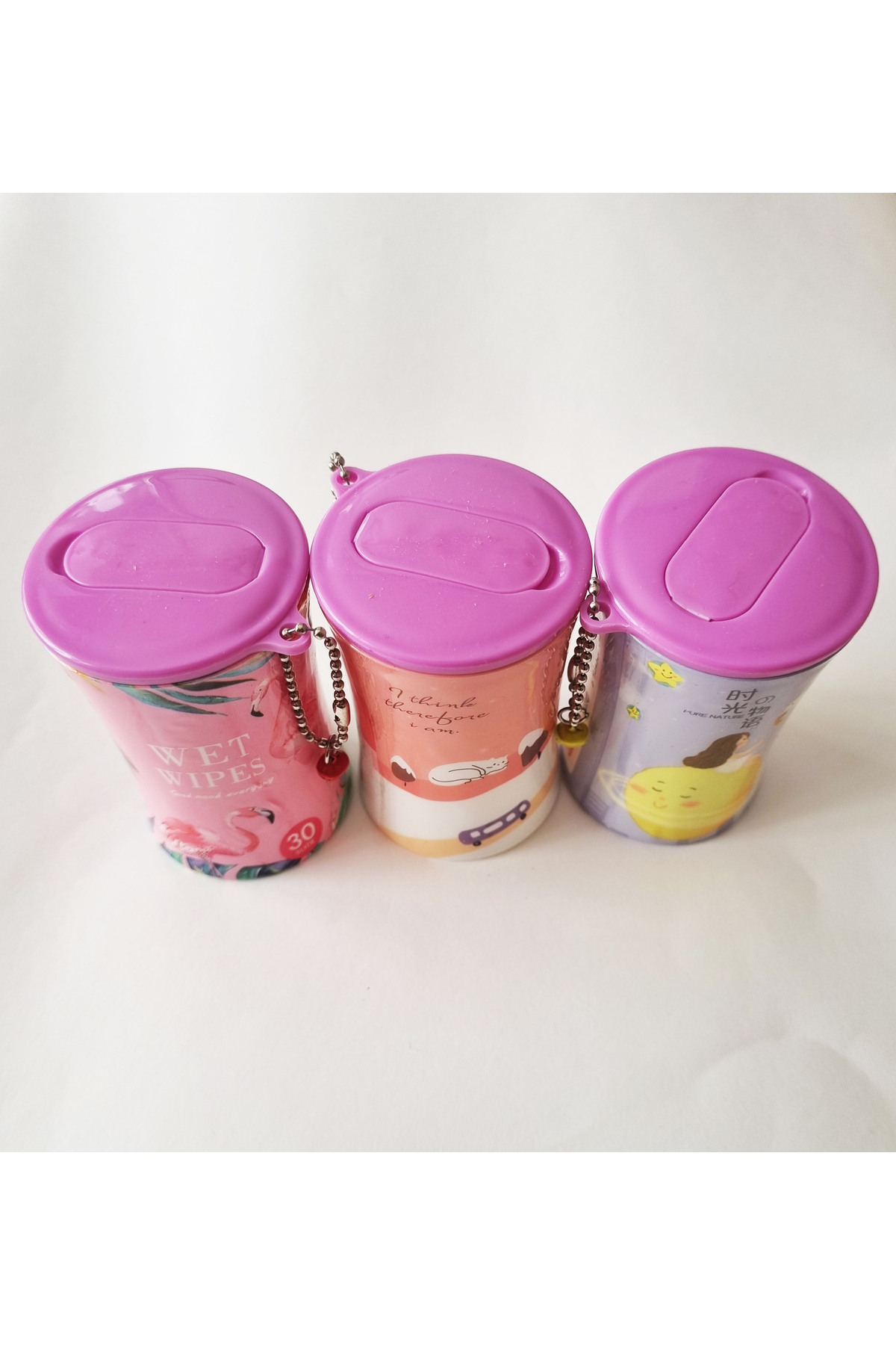 Modellino Mor Kapaklı Çiçek Desenli Sevimli Oval Kutulu 30'lu Islak ...