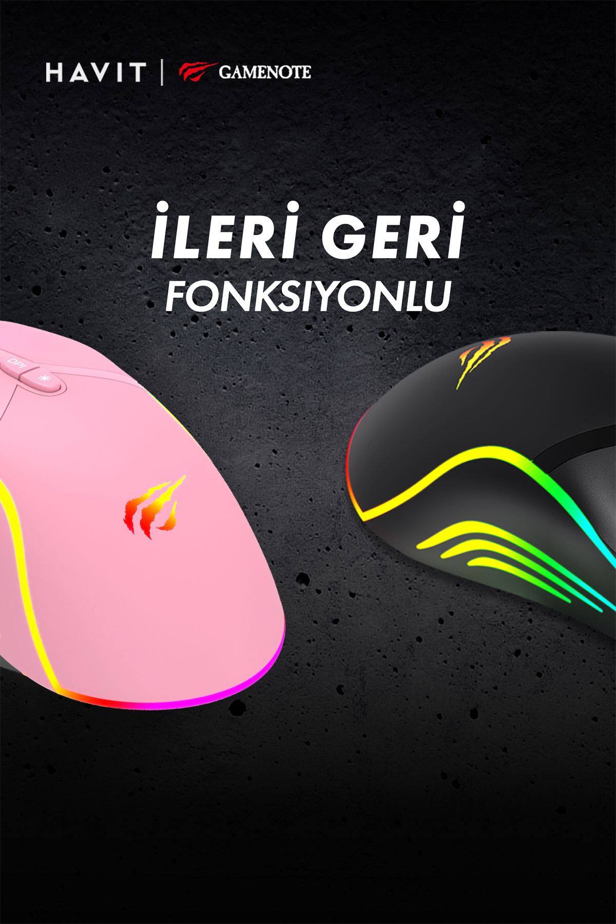 Havit Gamenote MS1026 RGB Uyumlu Pembe Gaming Oyuncu Mouse 6400DPI ...
