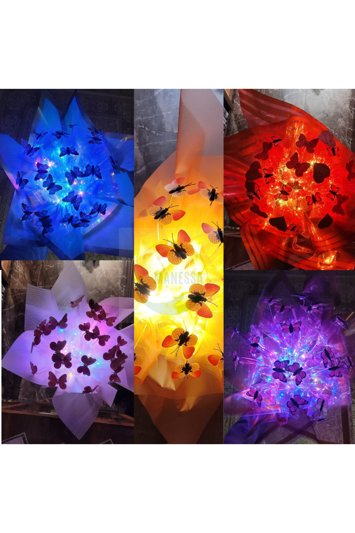 Manessa Led Işıklı Kelebek Buket Sevgiliye Hediye Doğum Günü Fiyatı ...