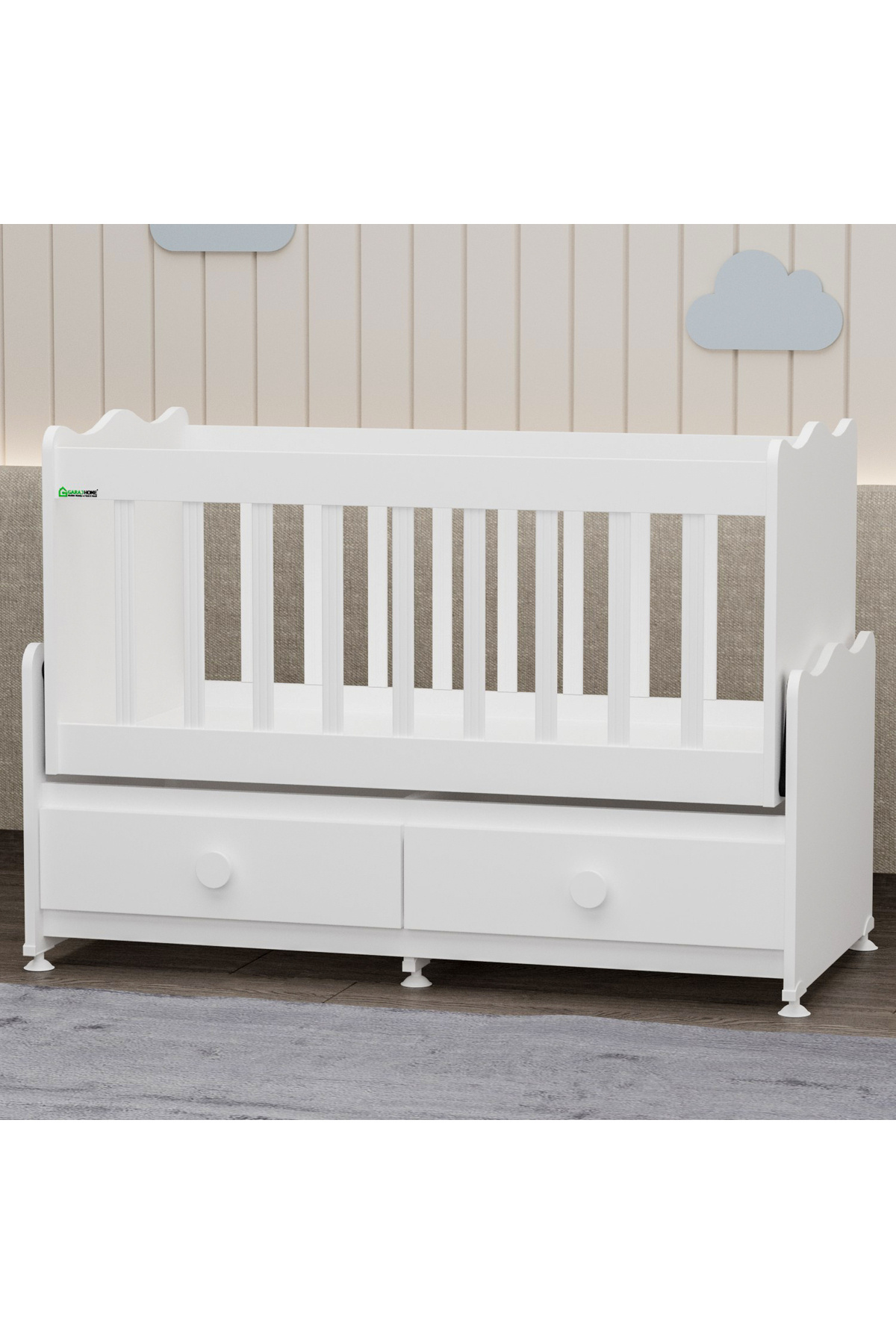 Garaj Home Elegant 60x120 MDF Çıtalı Beşik - Beyaz Fiyatı, Yorumları ...
