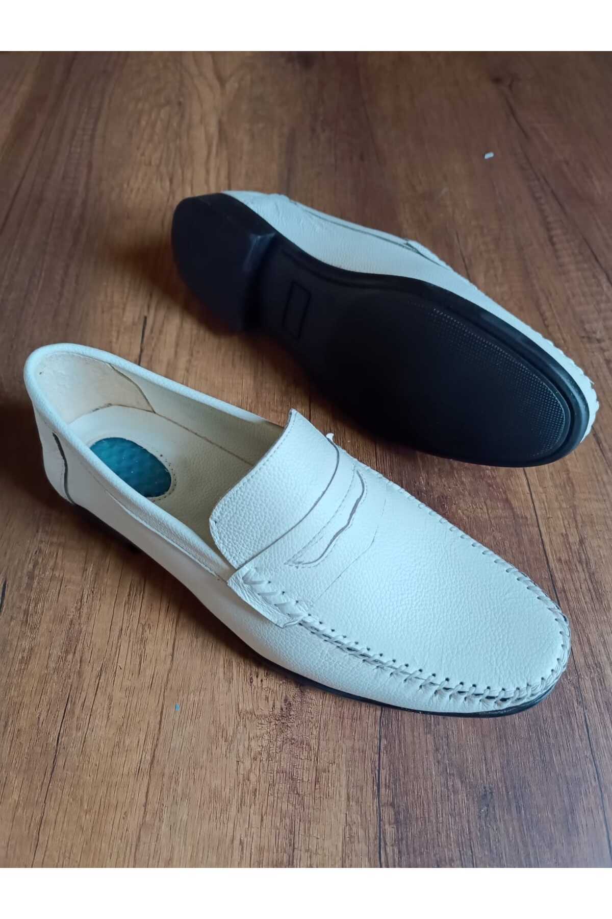 capel hor-se ERKEK YAZLIK KREM TOPUKLU LOOFER HAKİKİ DERİ AYAKKABI ...