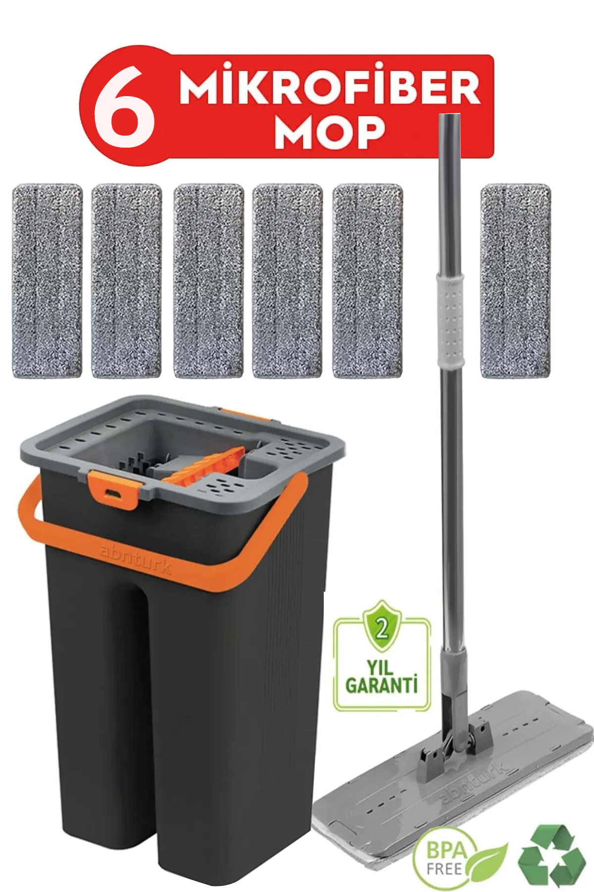 abnturk Microfiber Sihirli Tablet Mop 6 Paspaslı Büyük Boy Temizlik ...