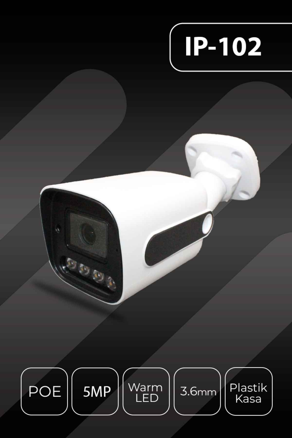 HS IP-102 4MP IP Warm LED Bullet Güvenlik Kamerası-Poeli - Poesiz ...