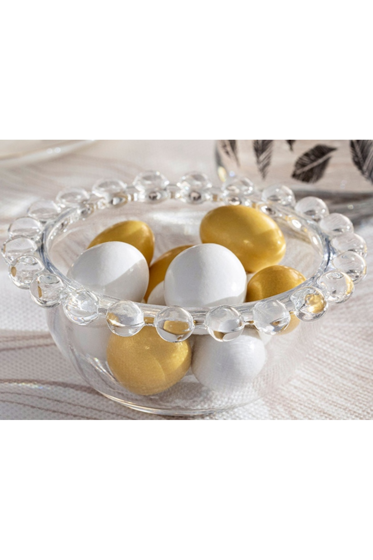 Kezze 1 Adet 8x4 Cm Yuvarlak CAM Boncuk Kenarlı Çerez Draje Lokum Reçel ...