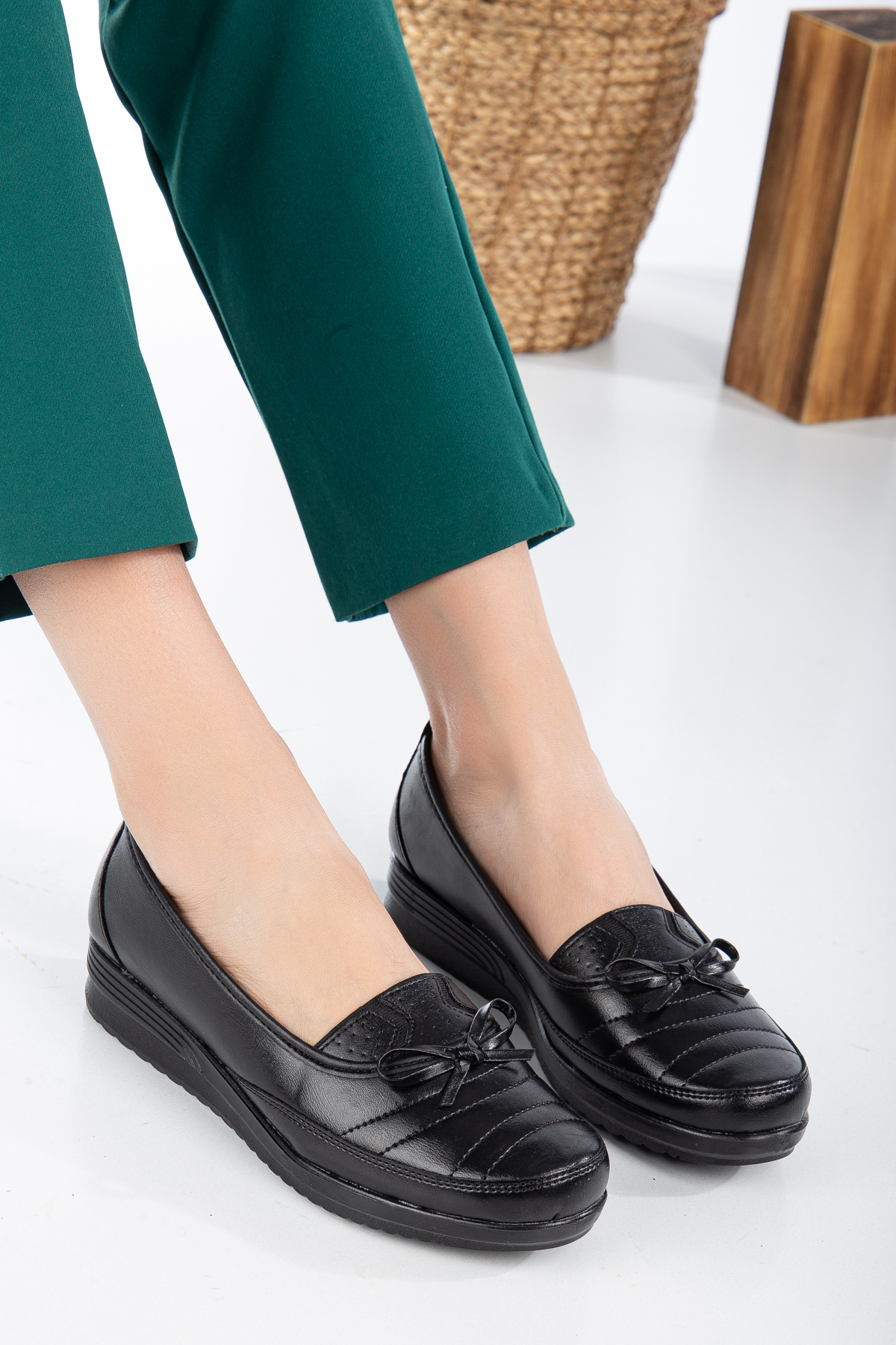 THE FRİDA SHOES Frd022 Siyah Cilt Günlük Anne Ayakkabı Ortopedik Kadın ...