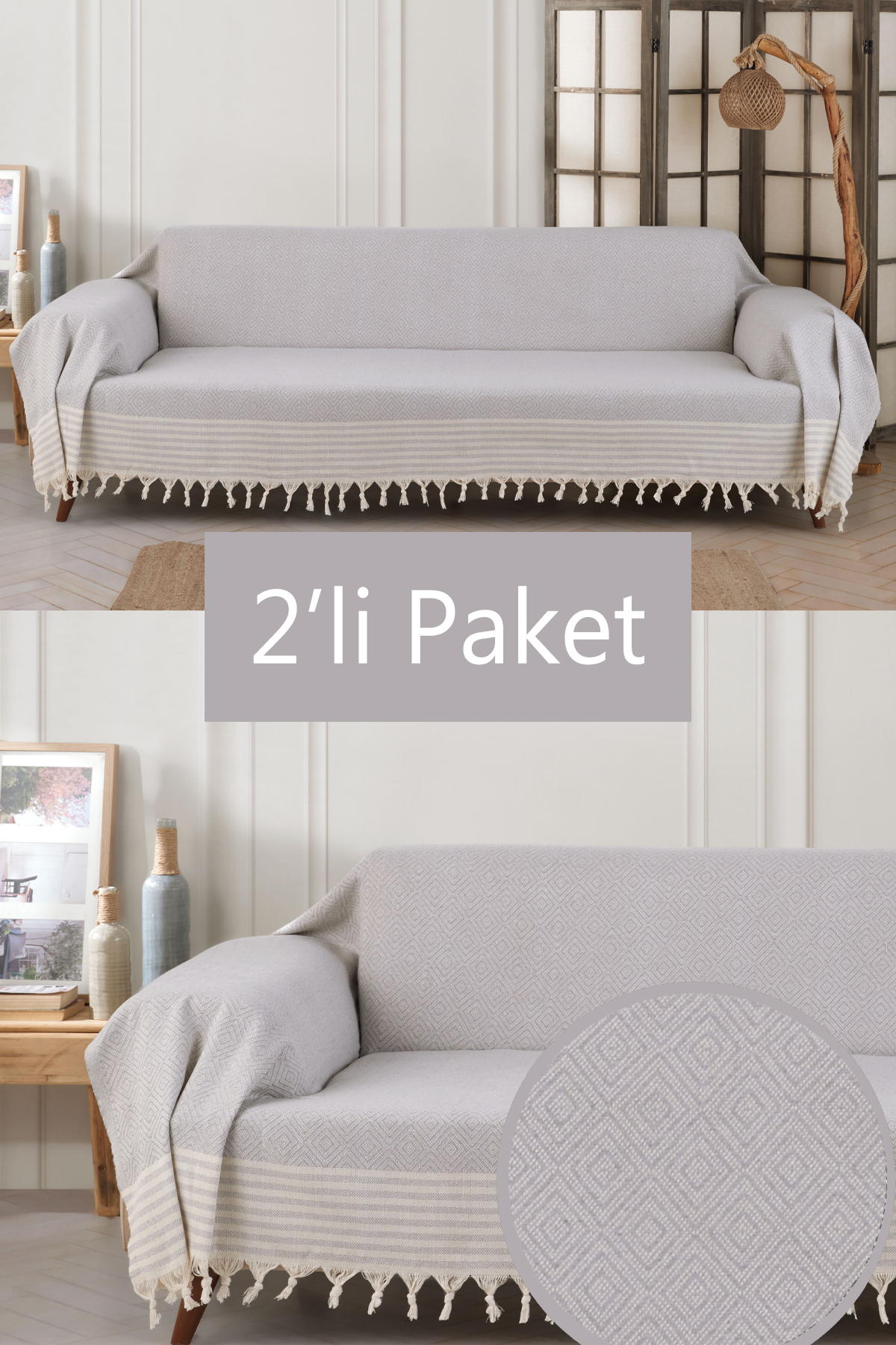 Miracolo Home Pamuklu Kolları Örten 310 Cm Koltuk Kanepe Çekyat Örtüsü ...