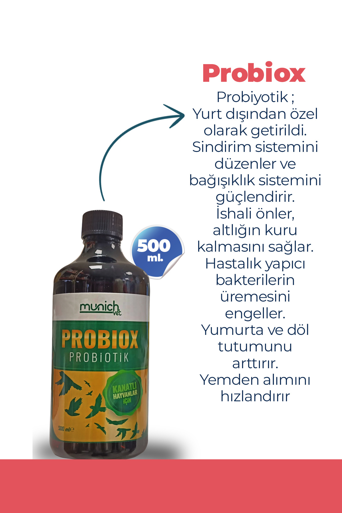 Munich Vet Probiox Kuşlar Için Sıvı Probiyotik 500 Ml - Fiyatı, Yorumları