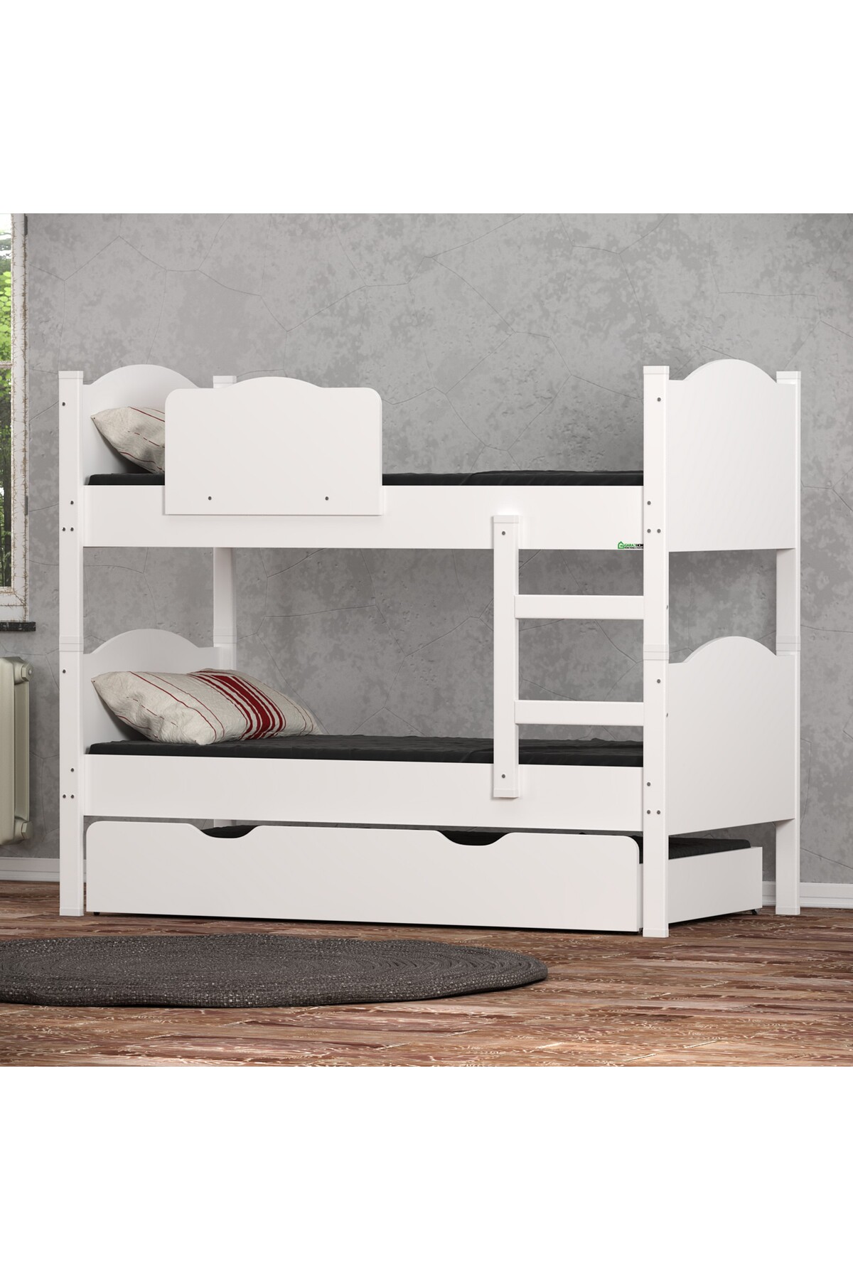 Garaj Home Nefes Yavrulu Merdivenli Ayrılabilen 90x190 Ranza - Fiyatı ...