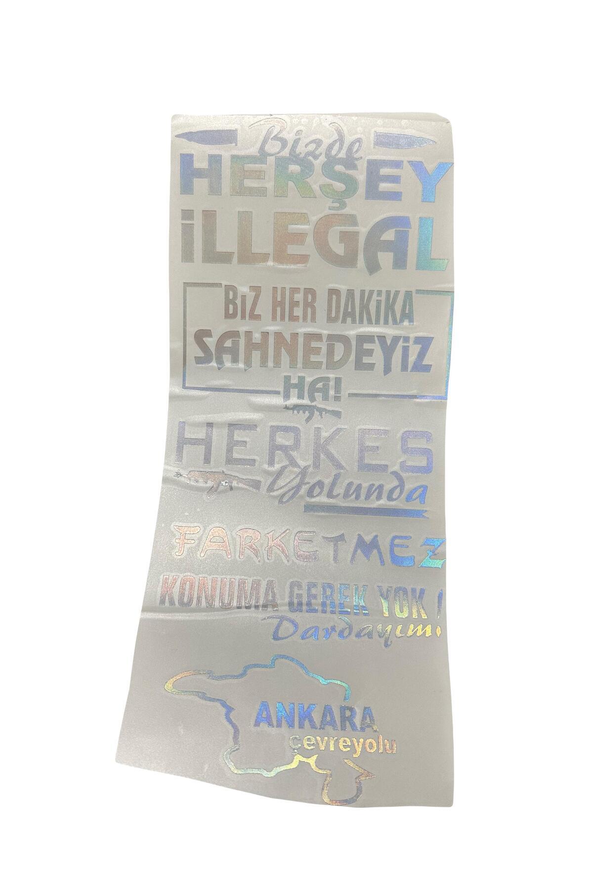 Etiket Oto Aksesuar İLLEGAL Hologram Oto Sticker Araba Hologram Sticker Oto Cam Yazı Araba Cam ...