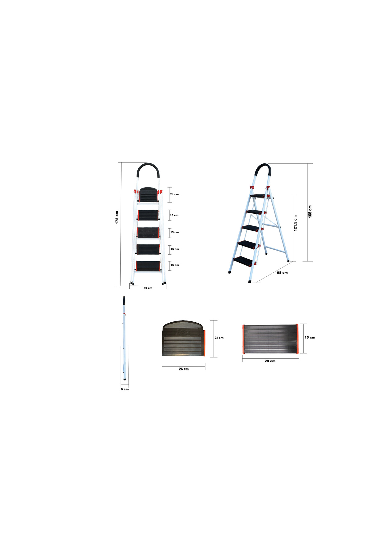 aden tablo Merdivenler 5 Basamak Ev Tipi Merdiven (4+1) Geniş Basamaklı ...