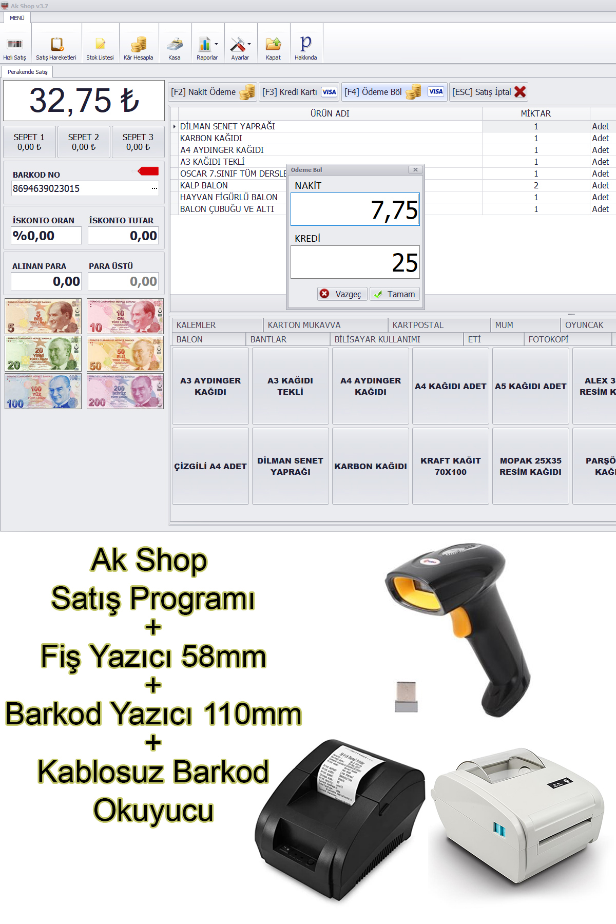 PazarTimi Barkod Satış Sistemi & Market Programı & Fiş Yazıcı & Barkod ...