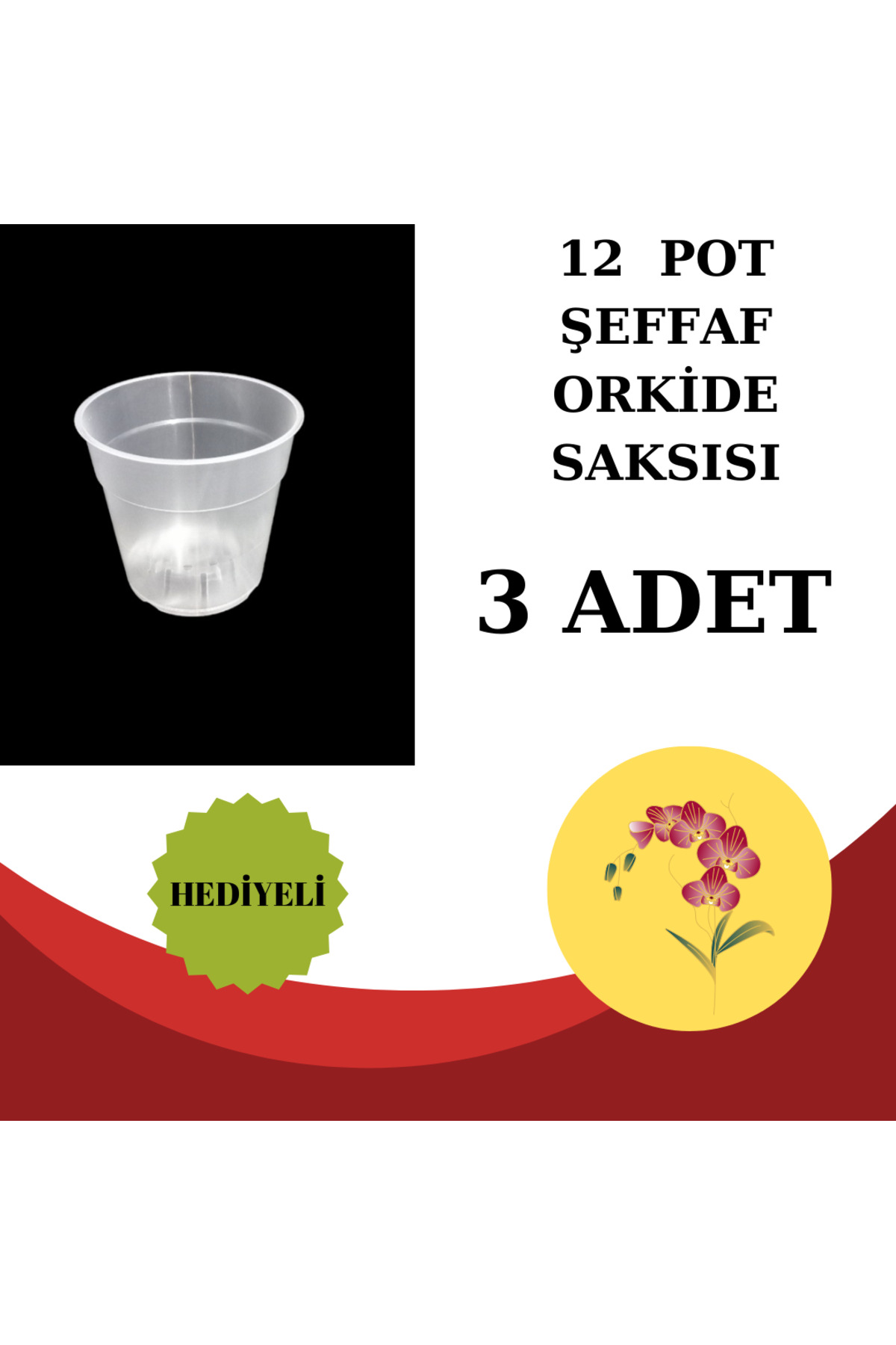 CEMRE BOTANİK 12 POT ŞEFFAF ORKİDE SAKSISI ( 3 ADET ) Fiyatı, Yorumları - Trendyol