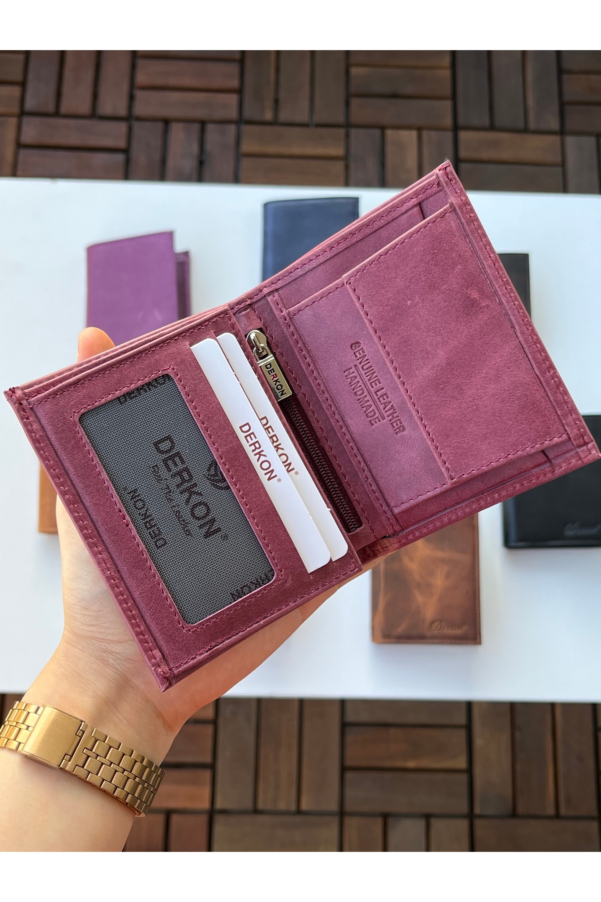 Derkon %100 Hakiki Crazy Deri Murpy Model Cüzdan Bordo Renk - Fiyatı ...