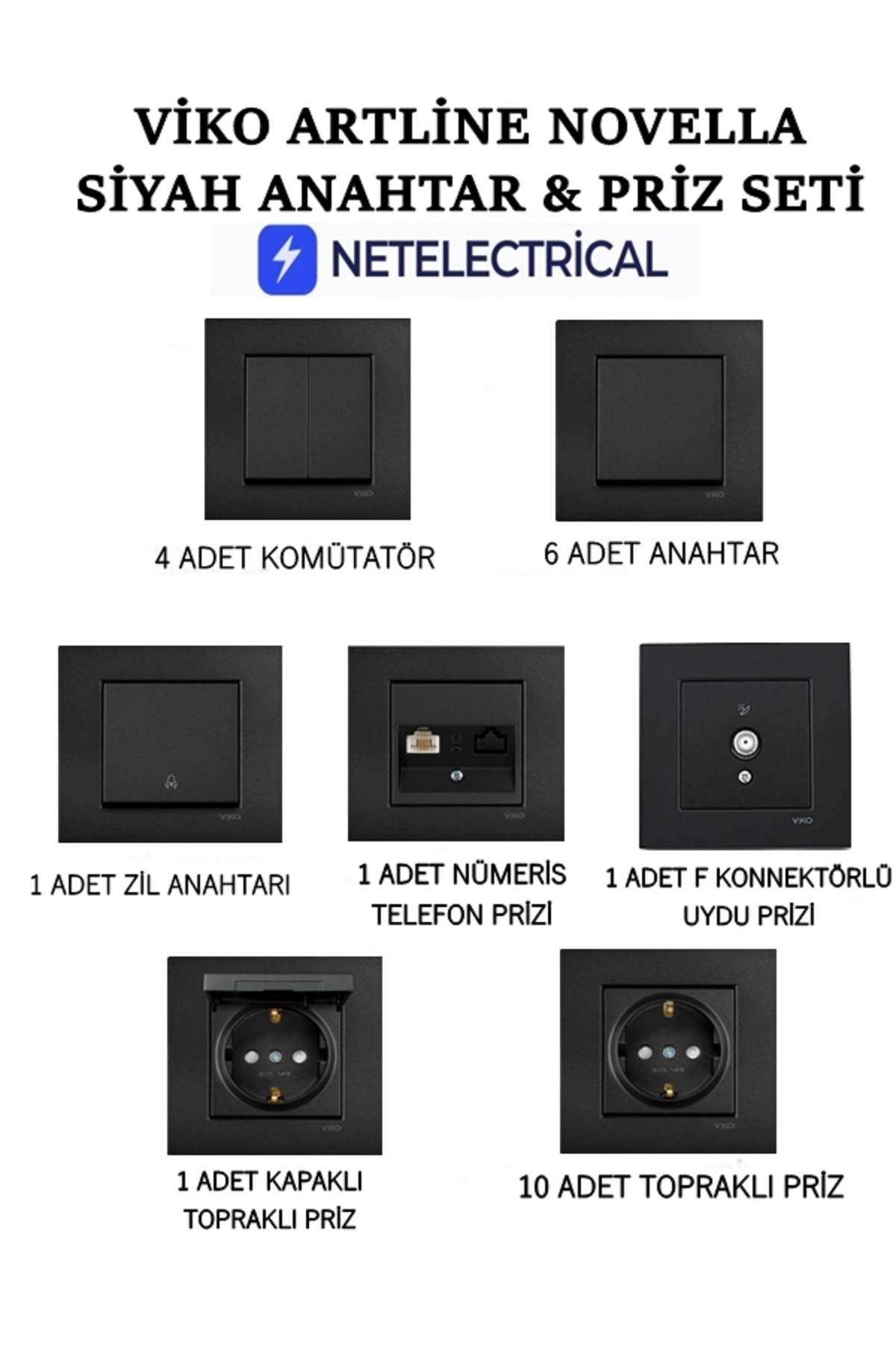 VİKO Viko Artline Novella Siyah Anahtar & Priz Seti Fiyatı, Yorumları ...