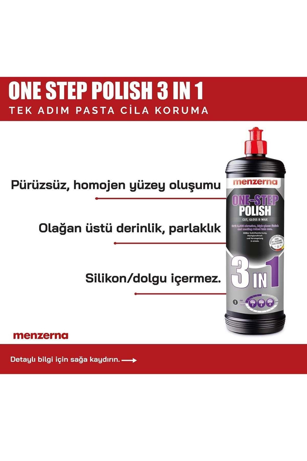 Menzerna One-step Polish 3in1 Tek Adım Pasta Cila Koruma - 1 Lt Fiyatı ...