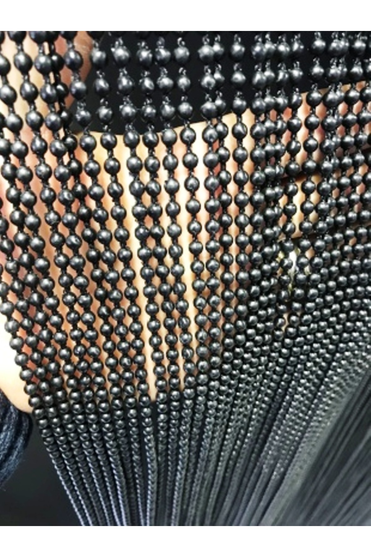 özdeğer home 100x200siyah Sıfır Aralık Zincir Perde Ahşap Kapı Perdesi ...