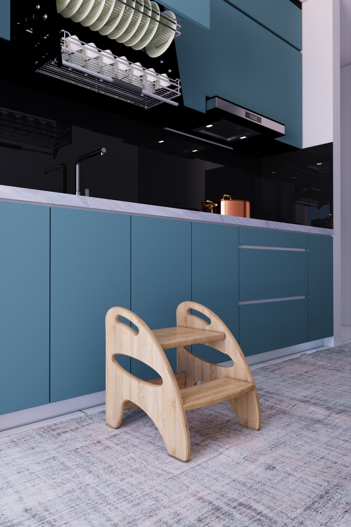 zeo wood design Montessori Çocuk Ve Yetişkin Basamak/tabure/yükseltici ...