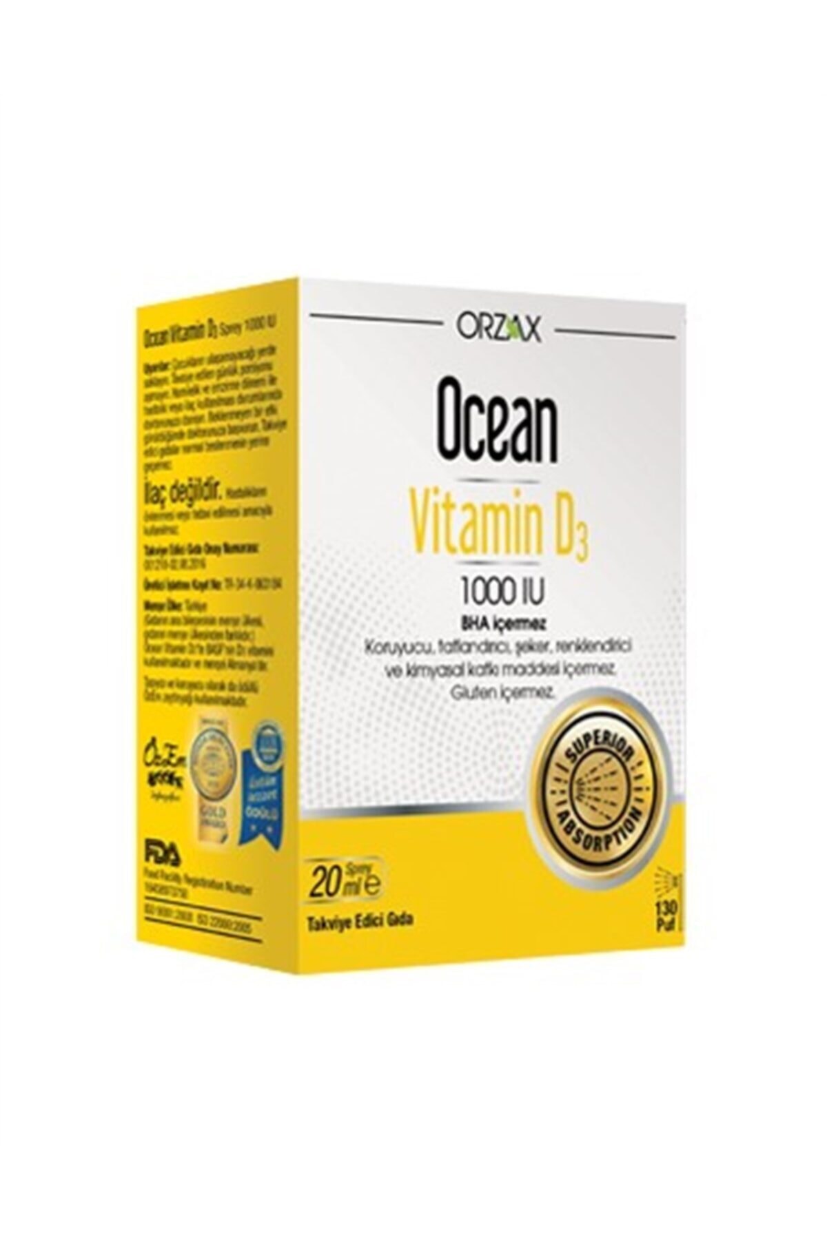 Ocean D3 Vitamin 1000ıu Sprey 20ml Ocean Vitamin D3 1000 Iu Oral Sprey ...