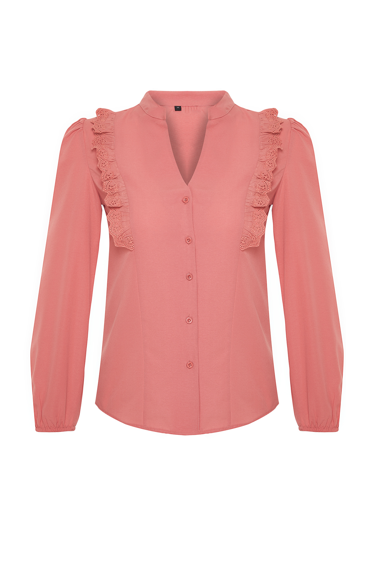 Trendyol Collection Cotton Red Lace Shirt - Regular Fit TWOSS20GO0044 ...