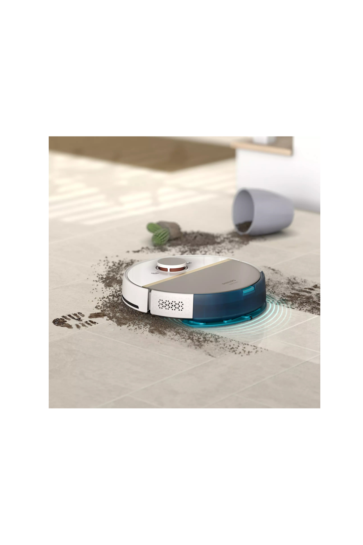 Philips Robot Islak Kuru süpürge İpek Beyaz ve Altın Sarısı HomeRun ...