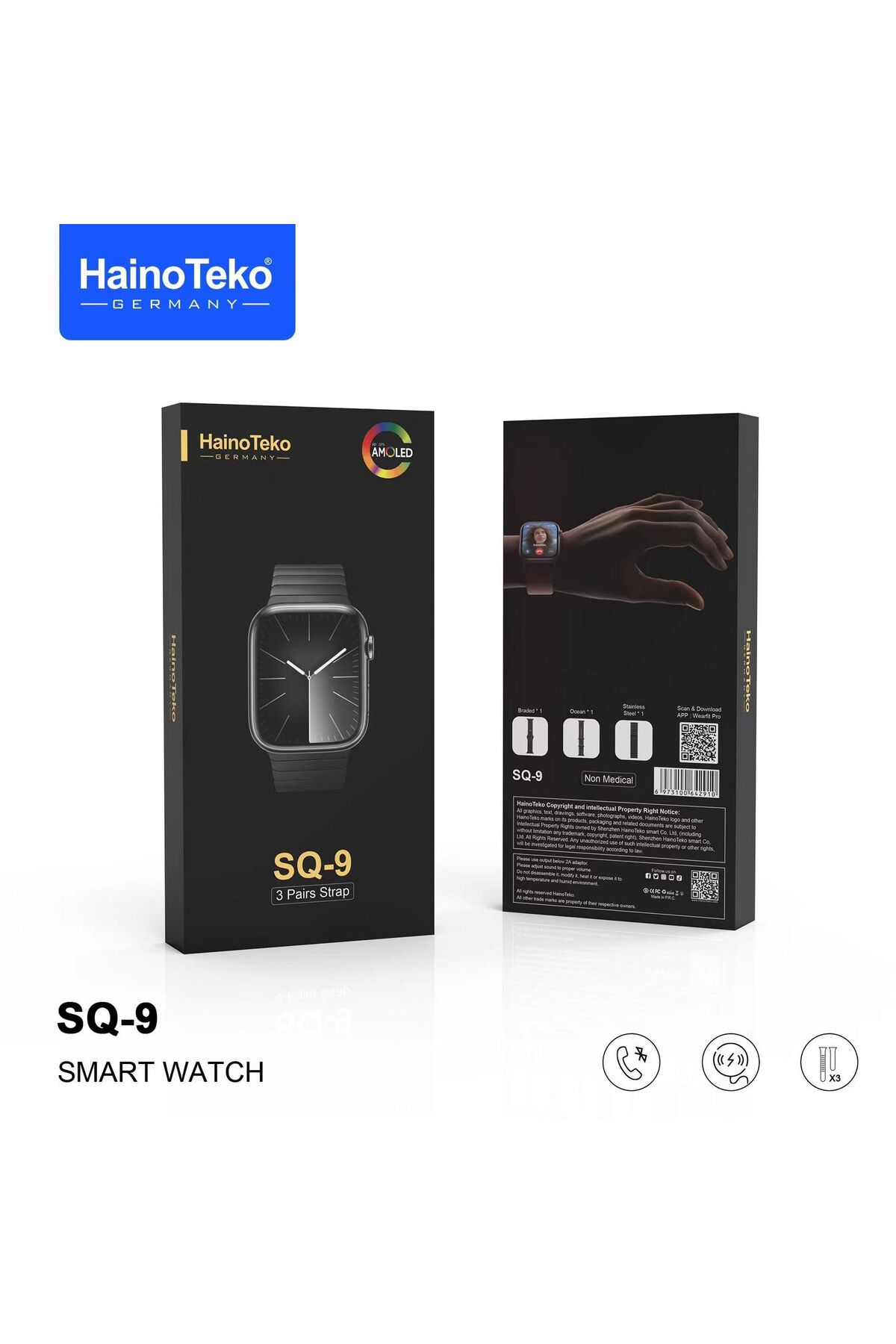 haino teko germany HAİNO TECO GERMANY SQ-9 AMOLED EKRANLI AKILLI SAAT Fiyatı, Yorumları - Trendyol