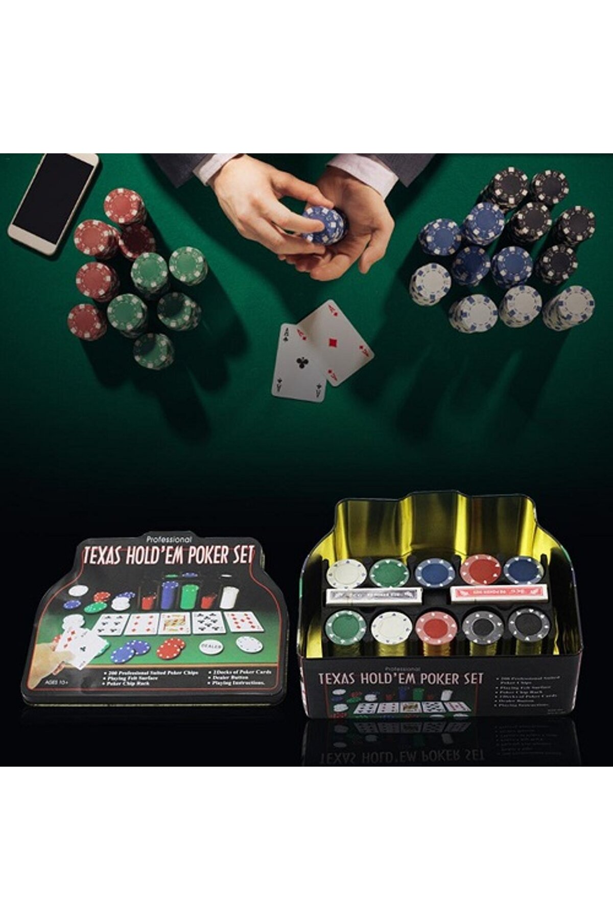 YİĞİT TİCARET Poker Çipi 80 Çip Poker Oyun Kartı Ve Fişleri Metal ...