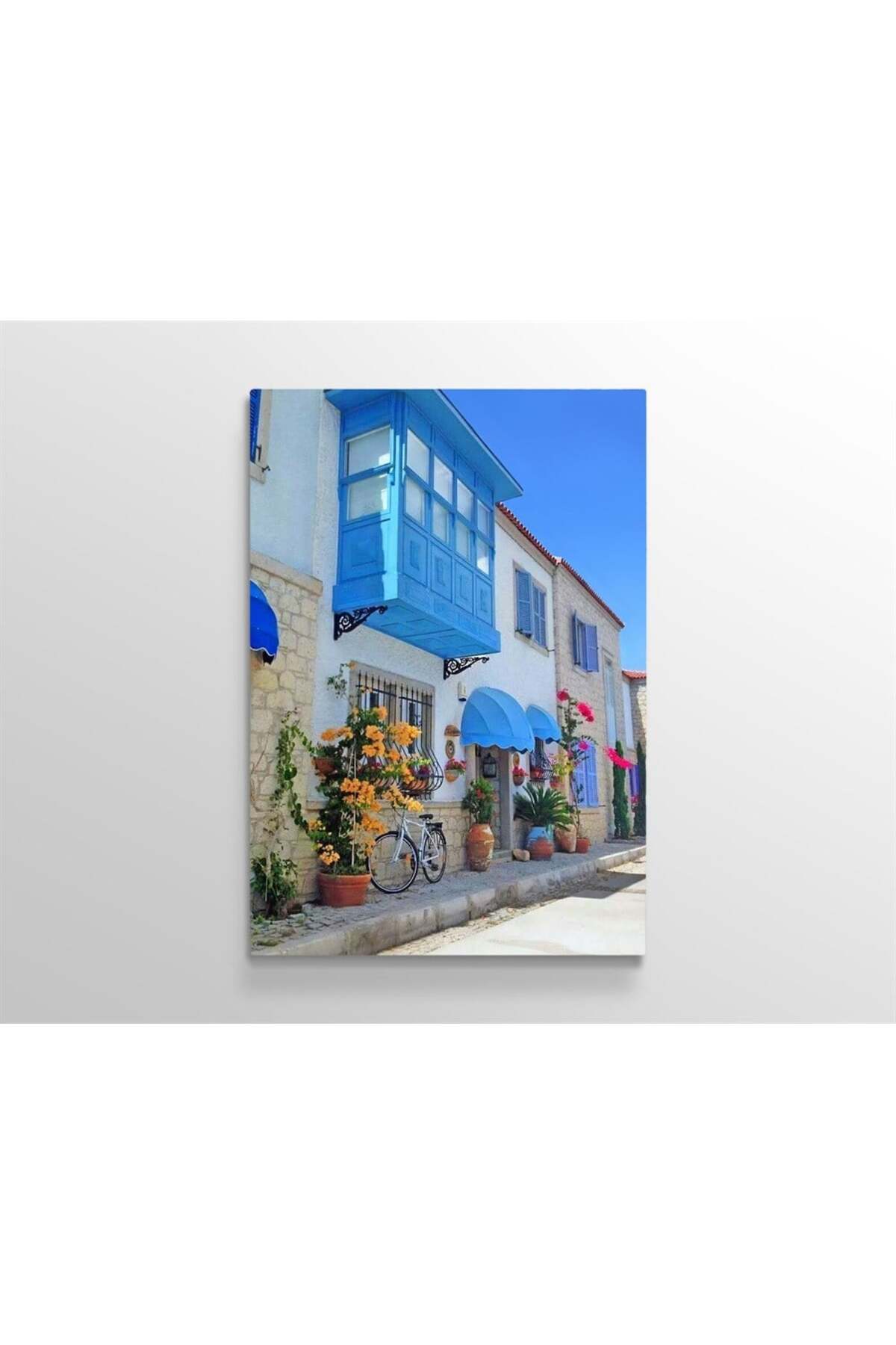 Genel Markalar İzmir Alaçatı Çiçekli Evler Kanvas Tablosu - Fiyatı ...