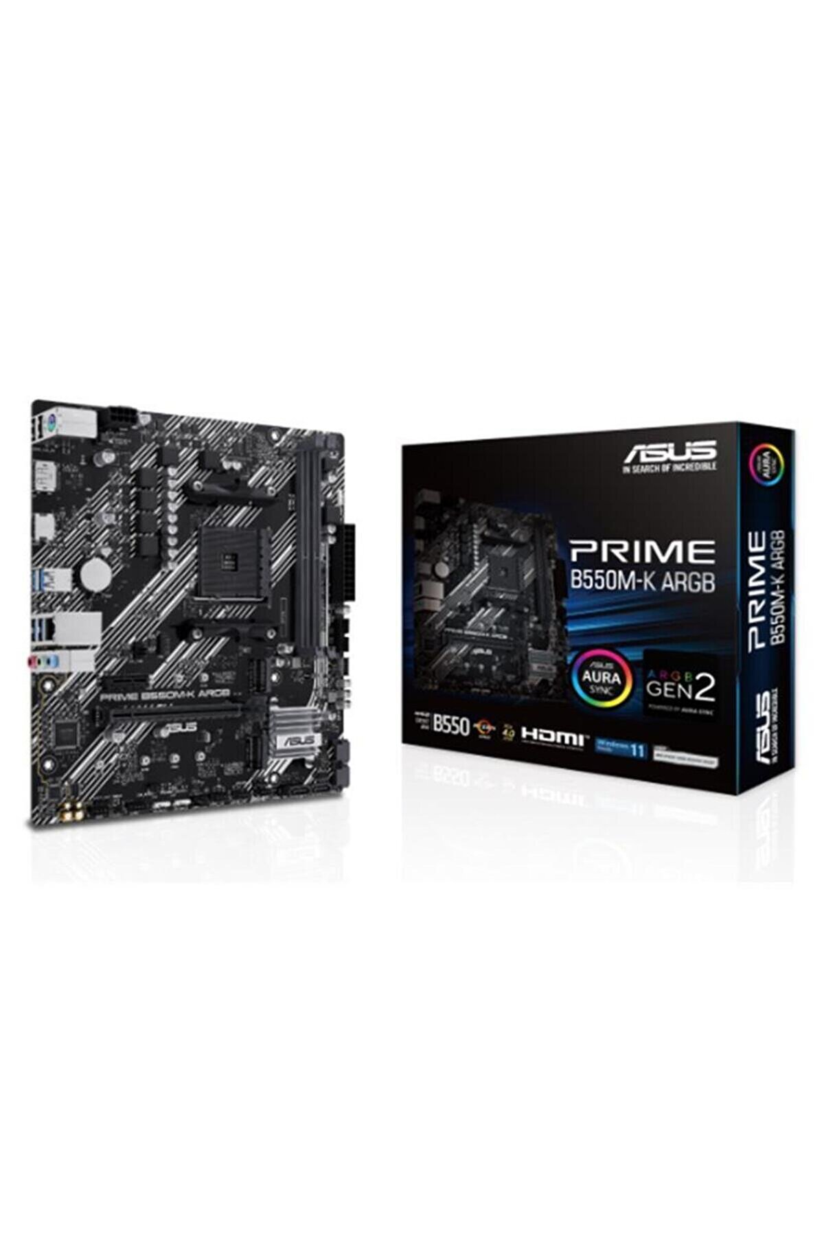 ASUS Prime B550M-K Argb 5100Mhz (Oc) Ddr4 Soket Am4 M.2 Hdmi Matx Amd ...
