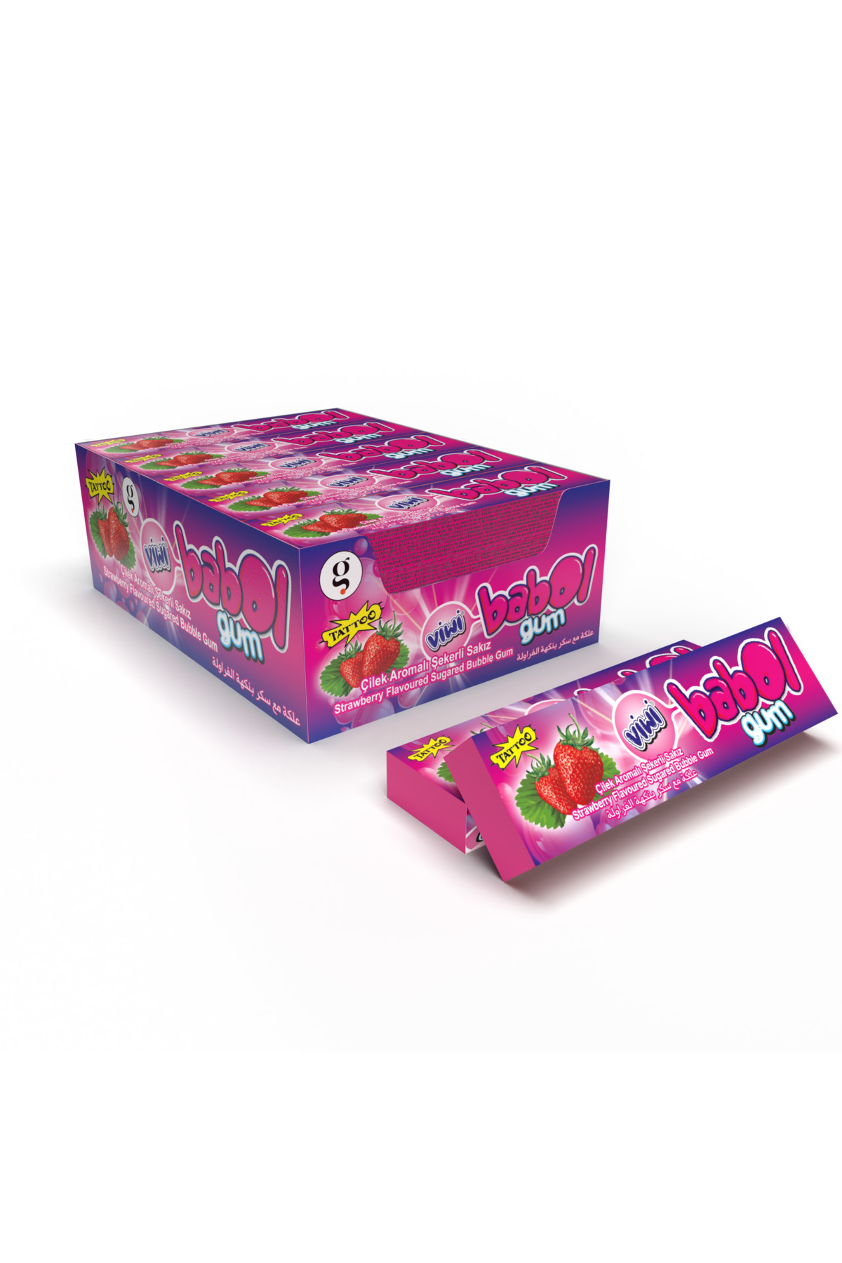 Toyjoy WIVI BUBBLE GUM ZARF TİPİ 5Lİ SAKIZ TATTOLU ÇİLEK AROMALI SAKIZ ...