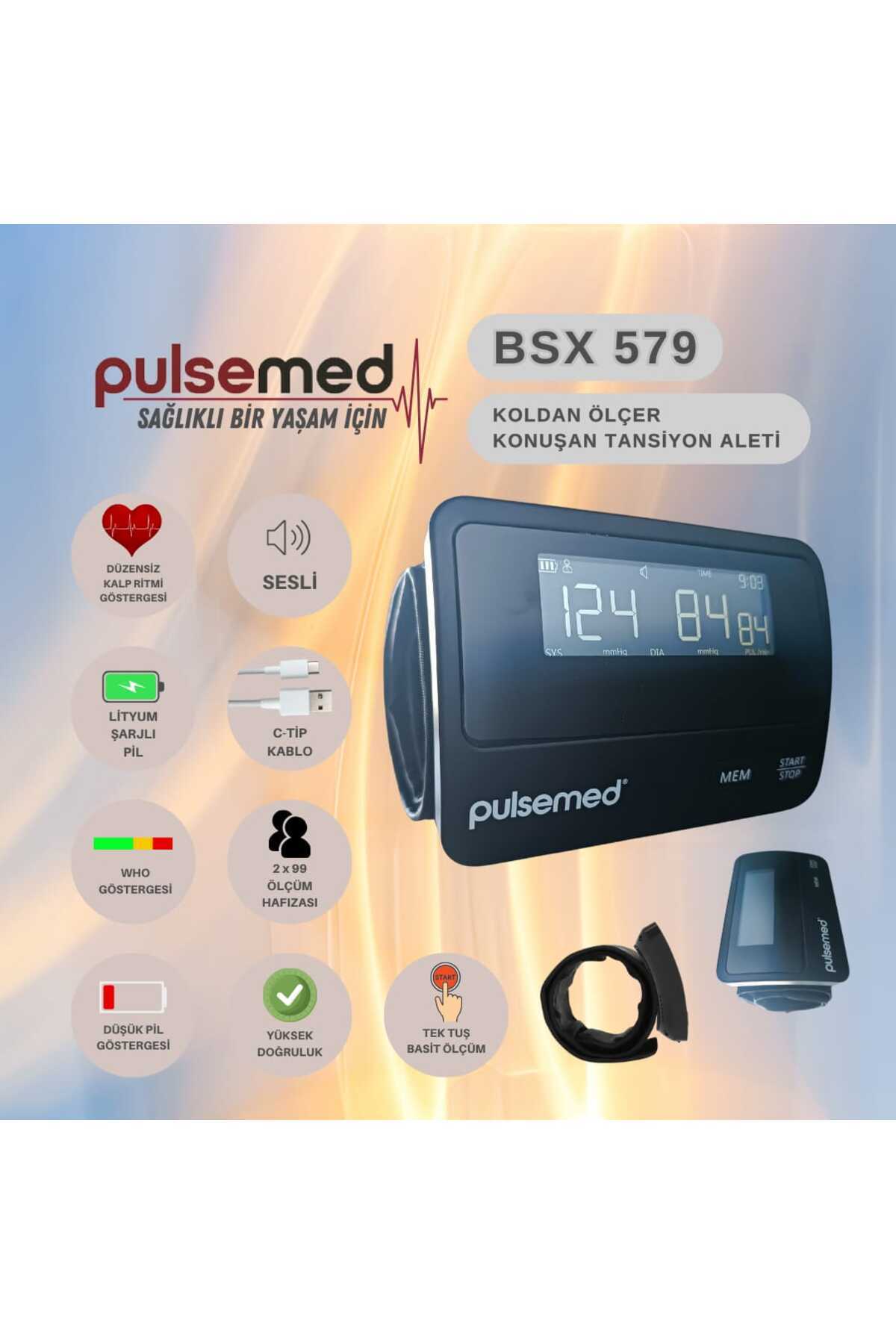 Pulsemed KOLDAN ÖLÇER KONUŞAN KABLOSUZ DOĞRUDAN MANŞET ÜZERİNE ENTEGRE ...