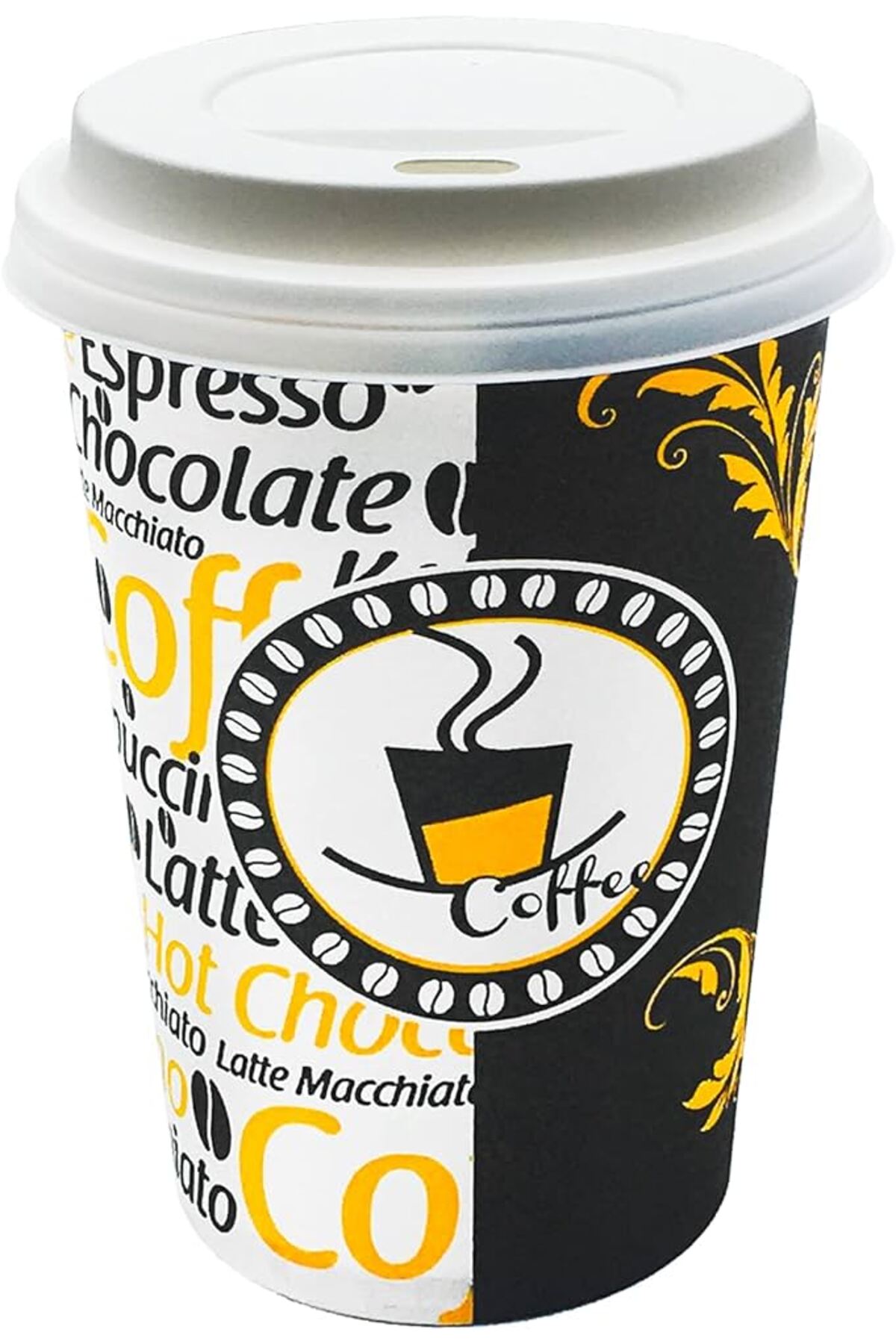 BENCUP hijyenik paket 12 Oz Kapaklı Karton Bardak Latte Kahve Kağıt ...