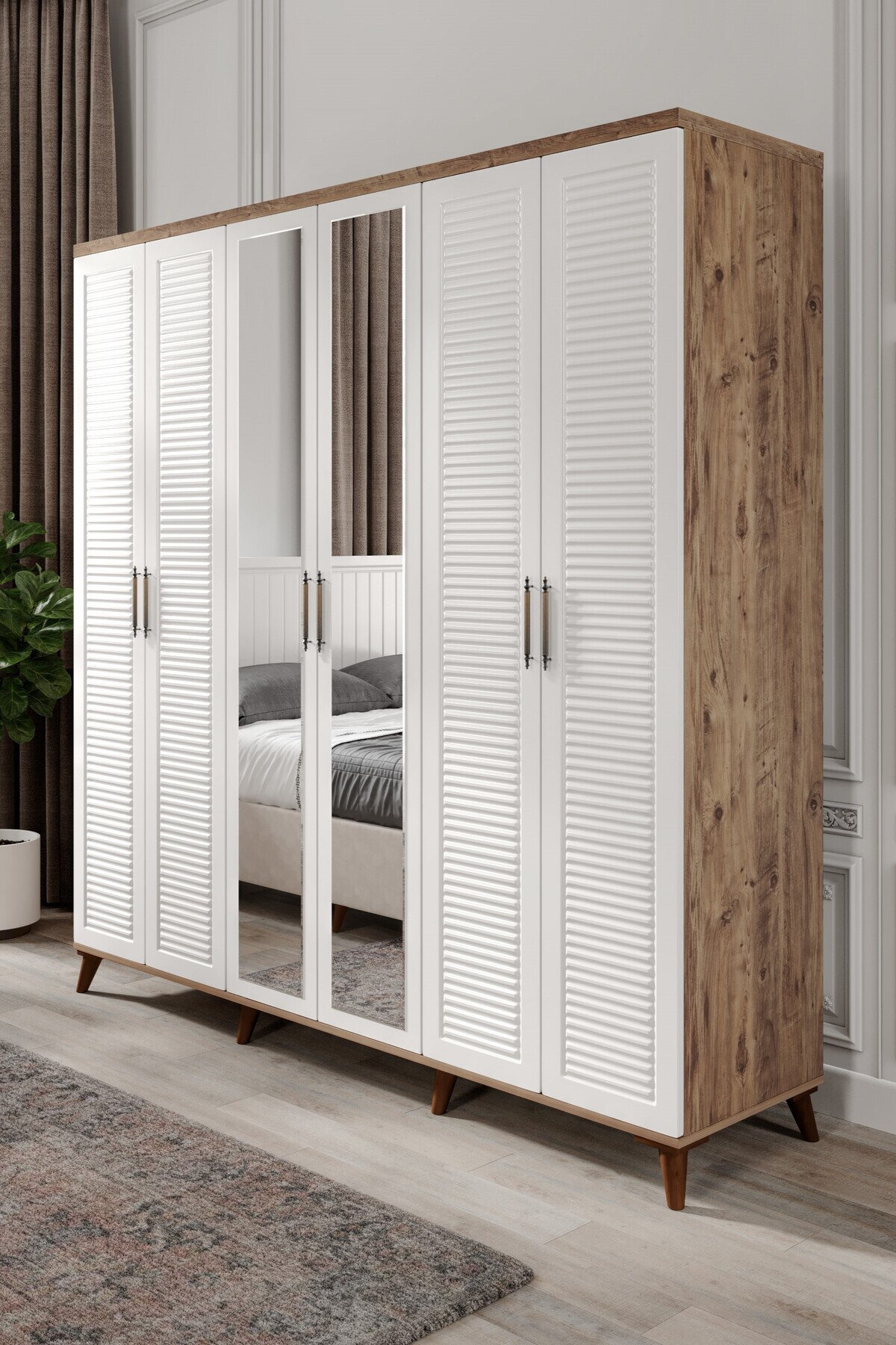 GuneyStore Ücretsiz Montaj Komple Mdf Paris 6 Kapaklı Atlantik-Çam ...