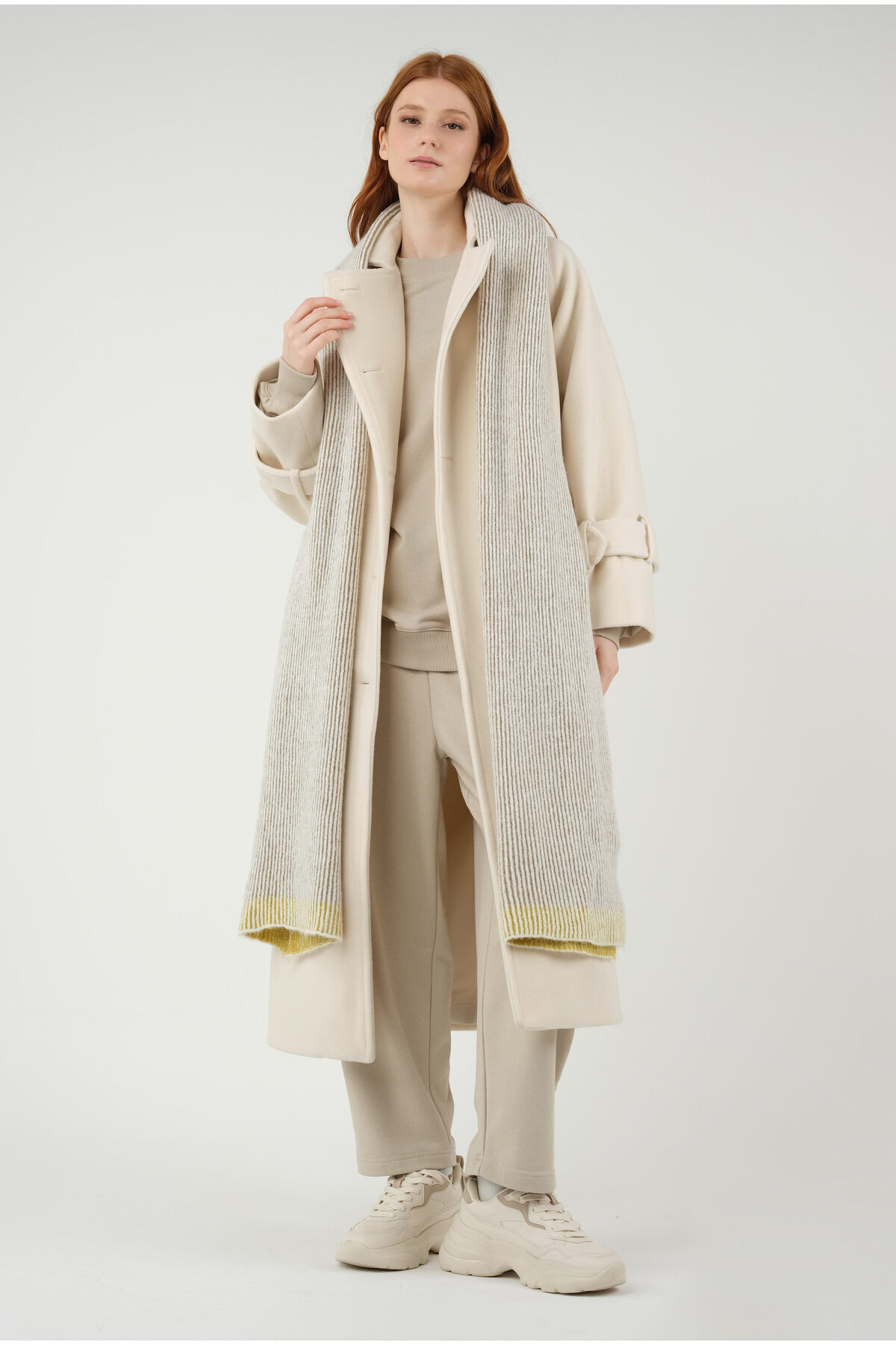 HEQA Uzun Kruvaze Kaban Ekru Fiyatı, Yorumları - Trendyol