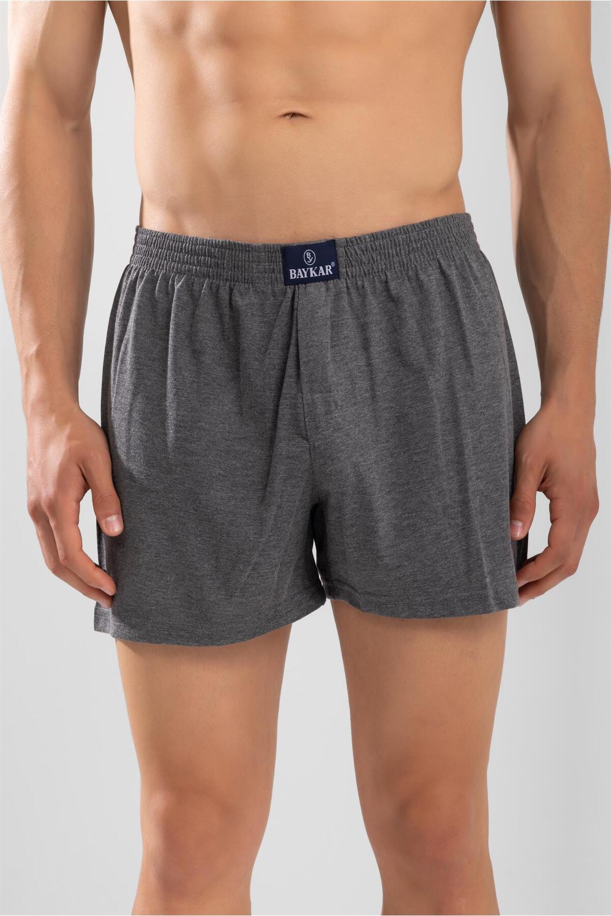 BAYKAR Erkek Pamuklu Rahat Kesim Havlu Bel Boxer 3'lü Paket Füme Fiyatı ...