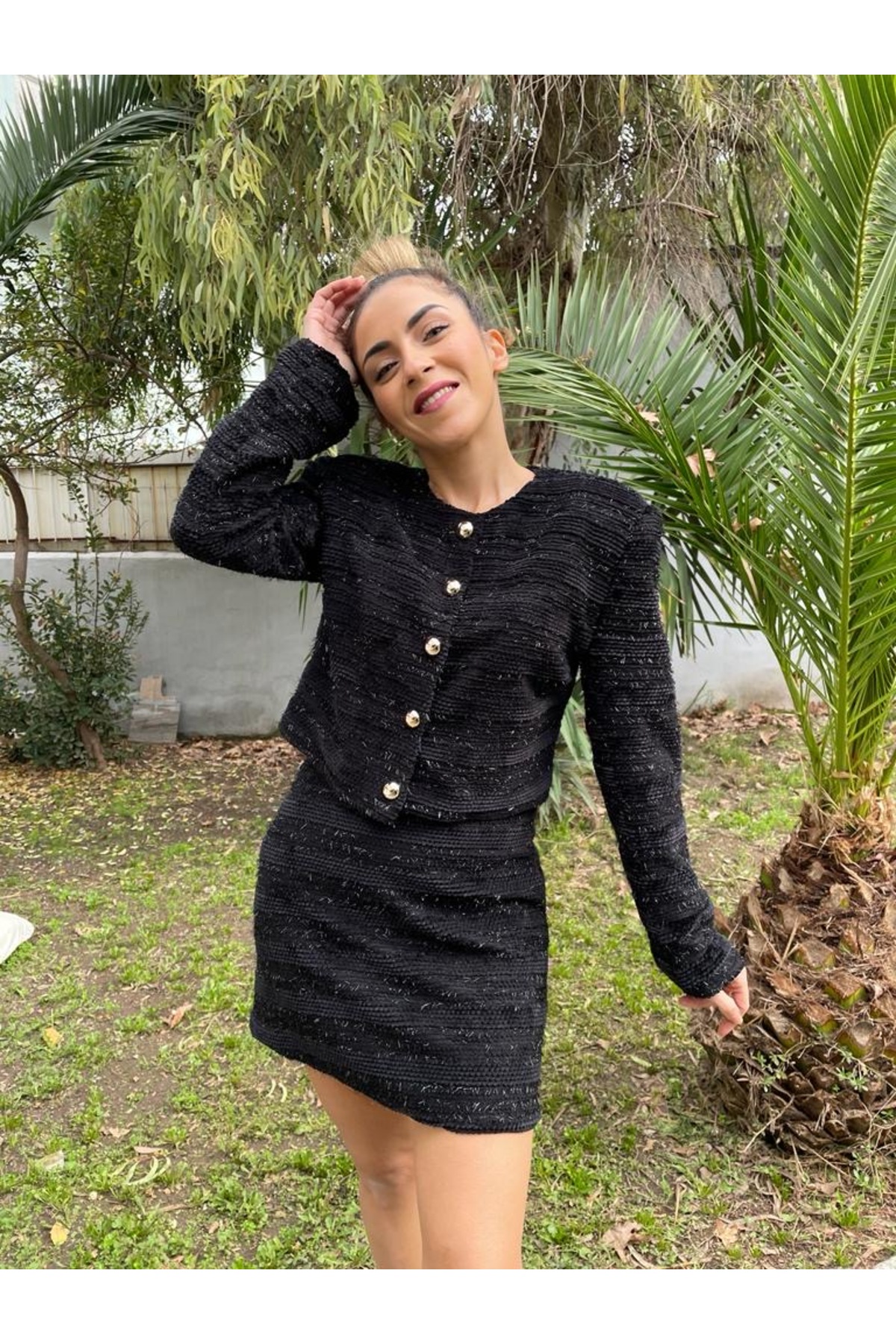 Shiny Boutique Siyah Simli Ceket Etek Takım Fiyatı, Yorumları - Trendyol