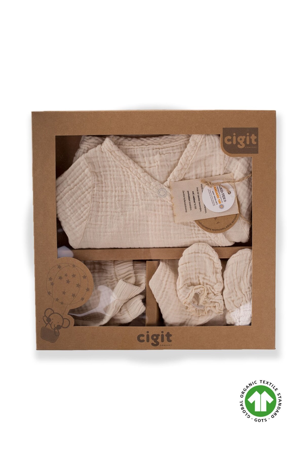Cigit Organic Hospital Released Baby-Set 0–3 Monate, roh - Trendyol