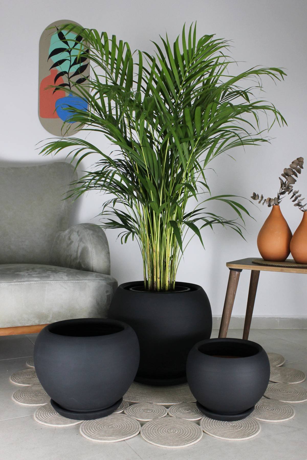 saksiart Küre Model Çömlek Saksı Siyah H:35cm-ÇAP:41cm Fiyatı ...